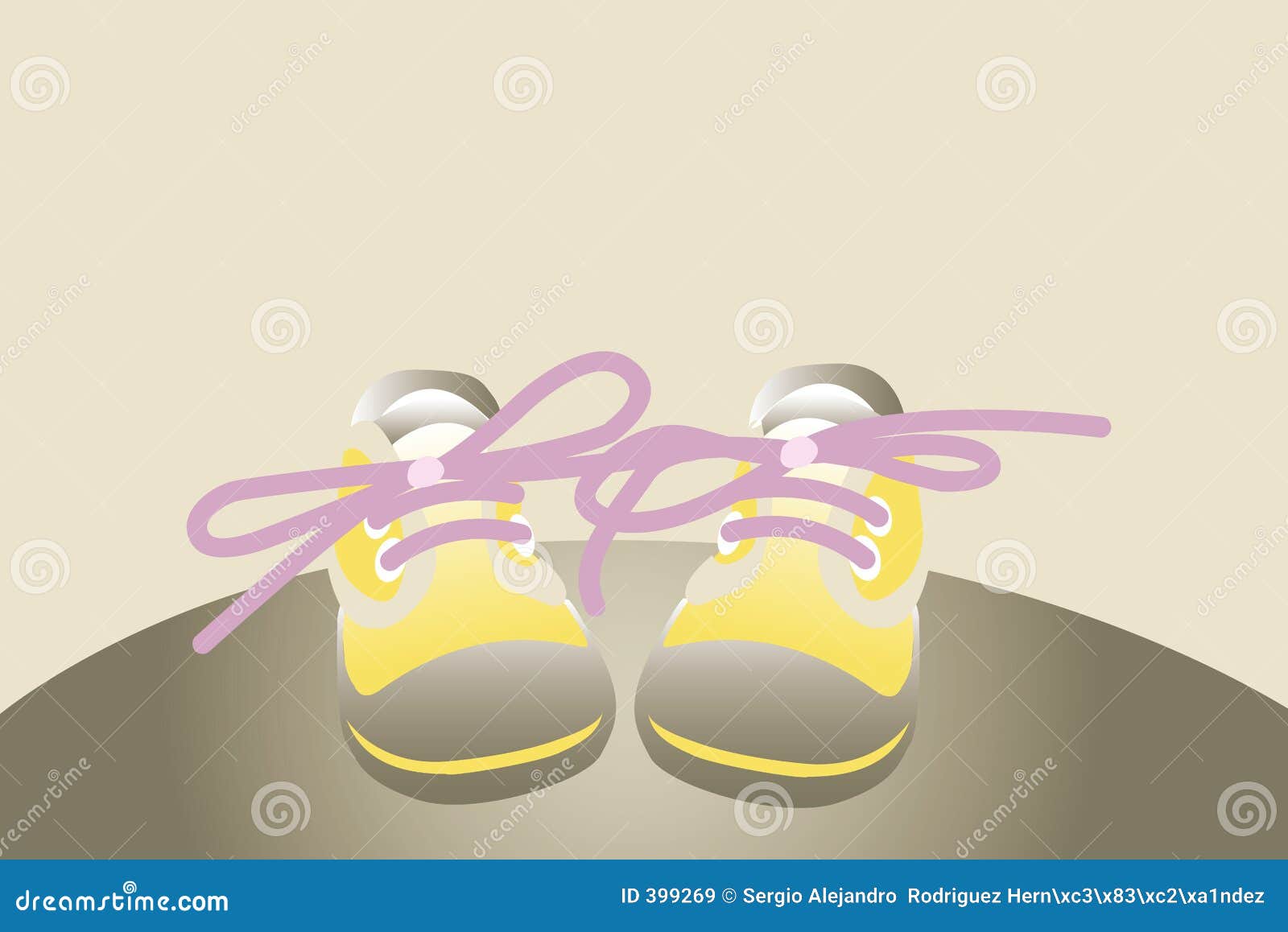Yellow shoes stock illustration. Illustration of childhood - 399269