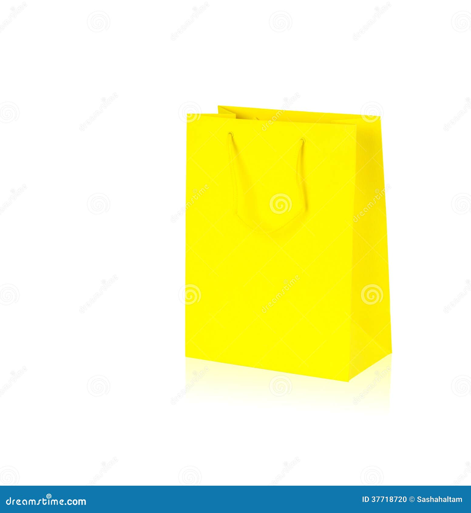 Yellow Shopping Bag Isolated Stock Photo - Image of isolated, cardboard ...