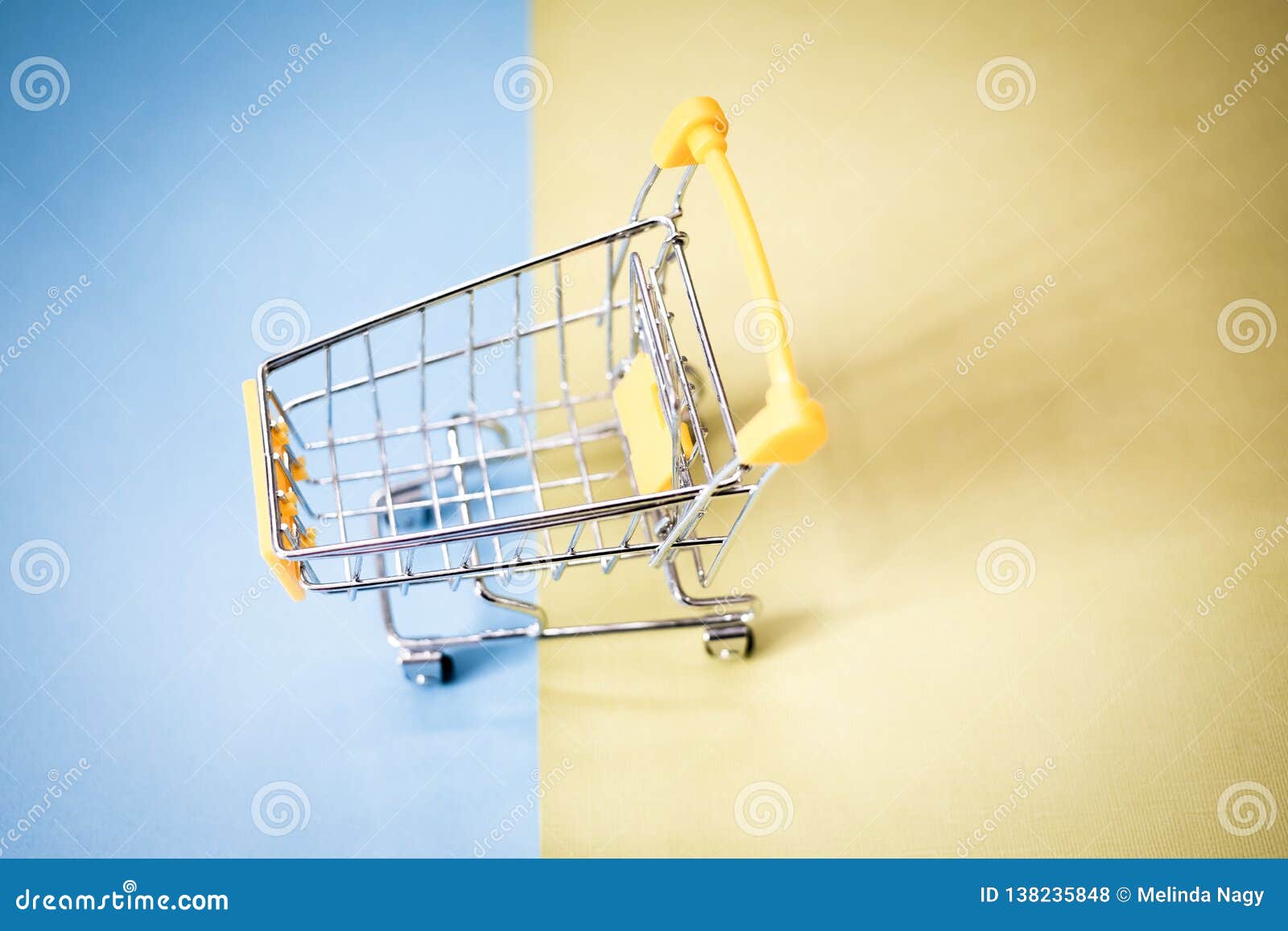Yellow shopping cart stock photo. Image of empty, product - 138235848