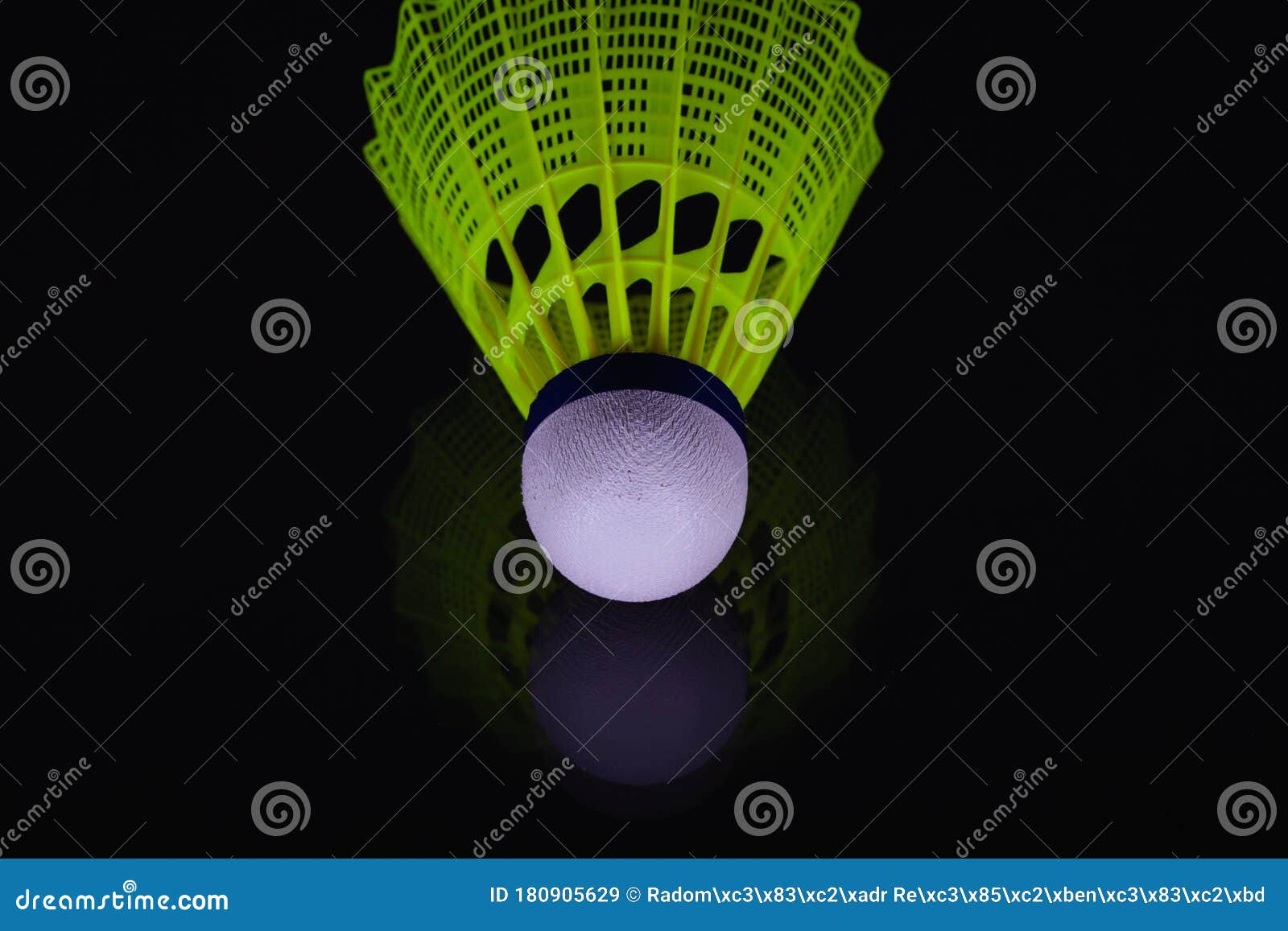 Yellow Shuttlecock And Badminton Racket Background Sunset Sky. Sports ...