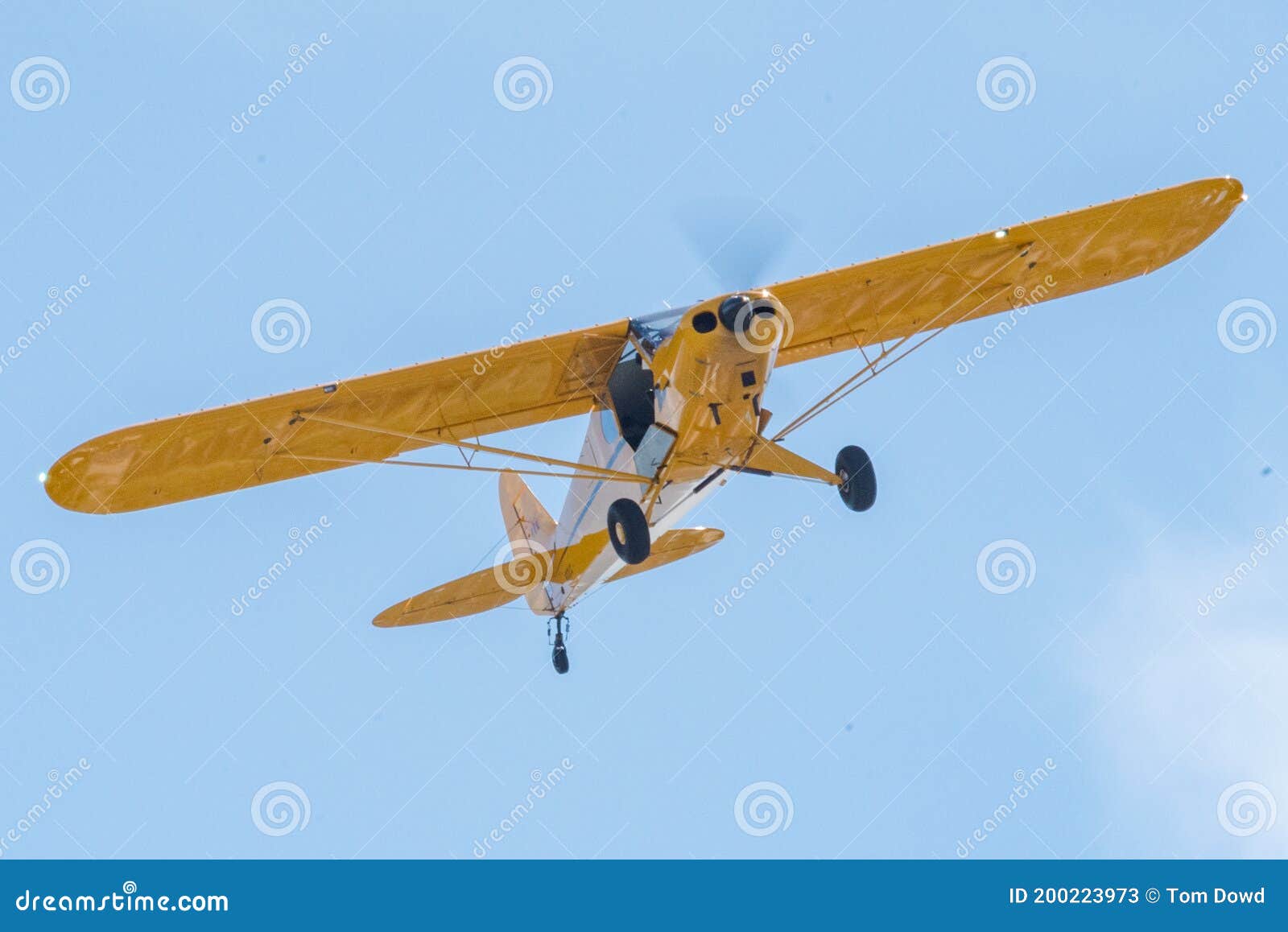 Yellow Sign Banner Tow Plane Stock Image - Image of blue, plane: 200223973