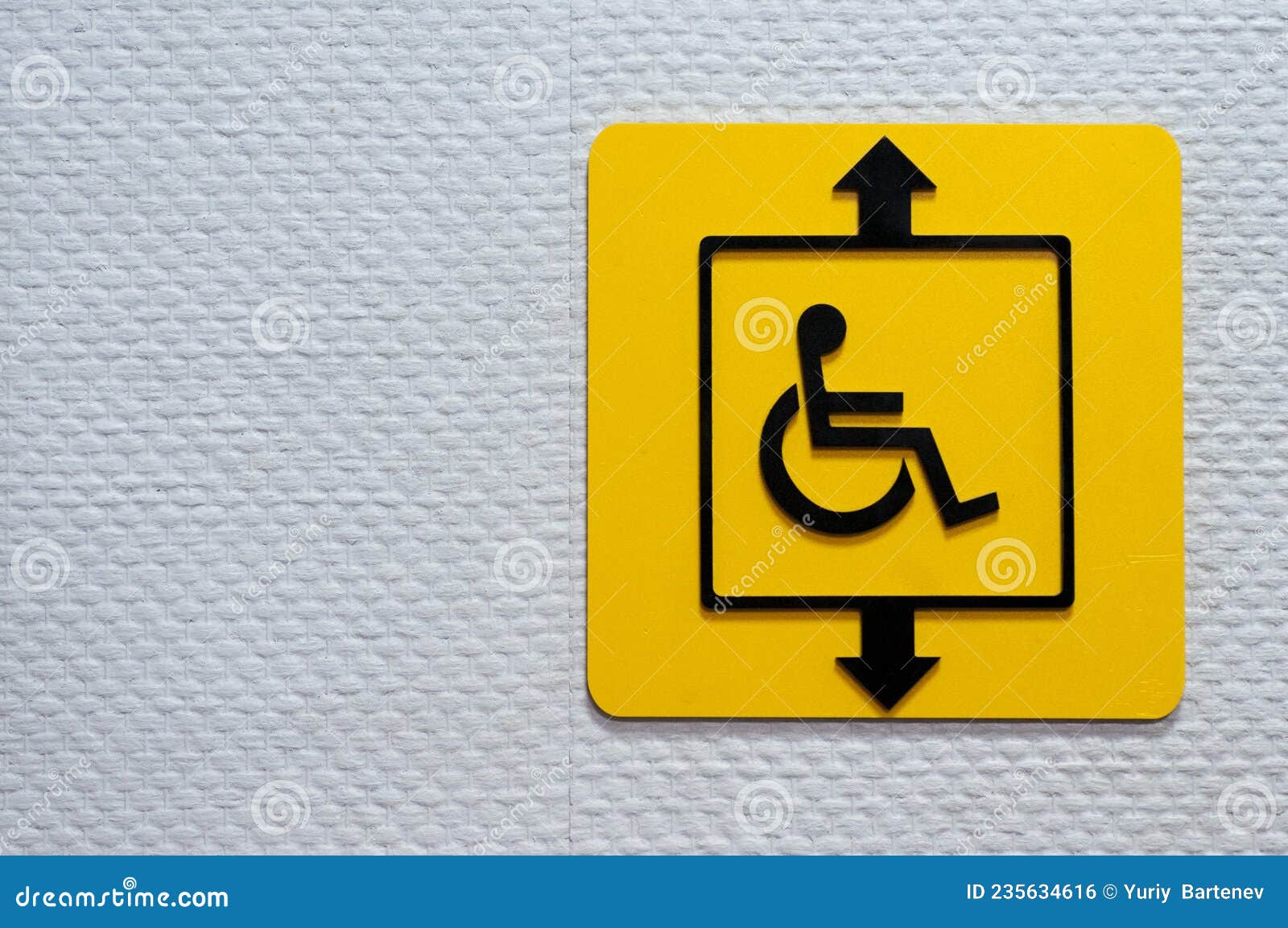 Yellow Sign Board for People with Disabilities. Stock Photo - Image of ...