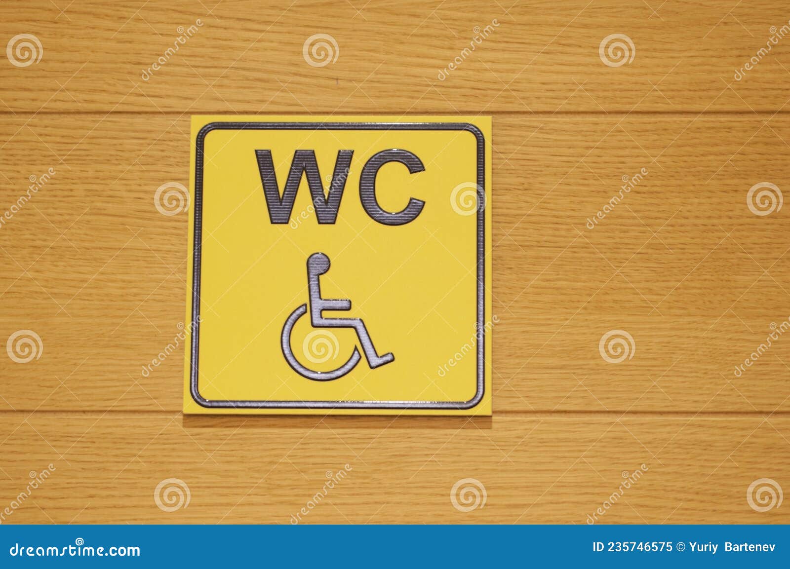 Yellow Sign Board for People with Disabilities. Stock Image - Image of ...