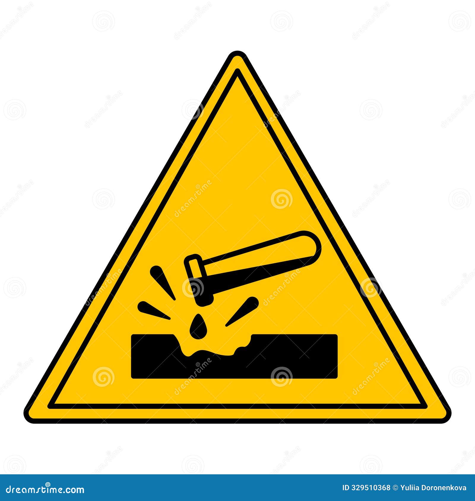 Yellow Sign Corrosive. stock illustration. Illustration of toxic ...