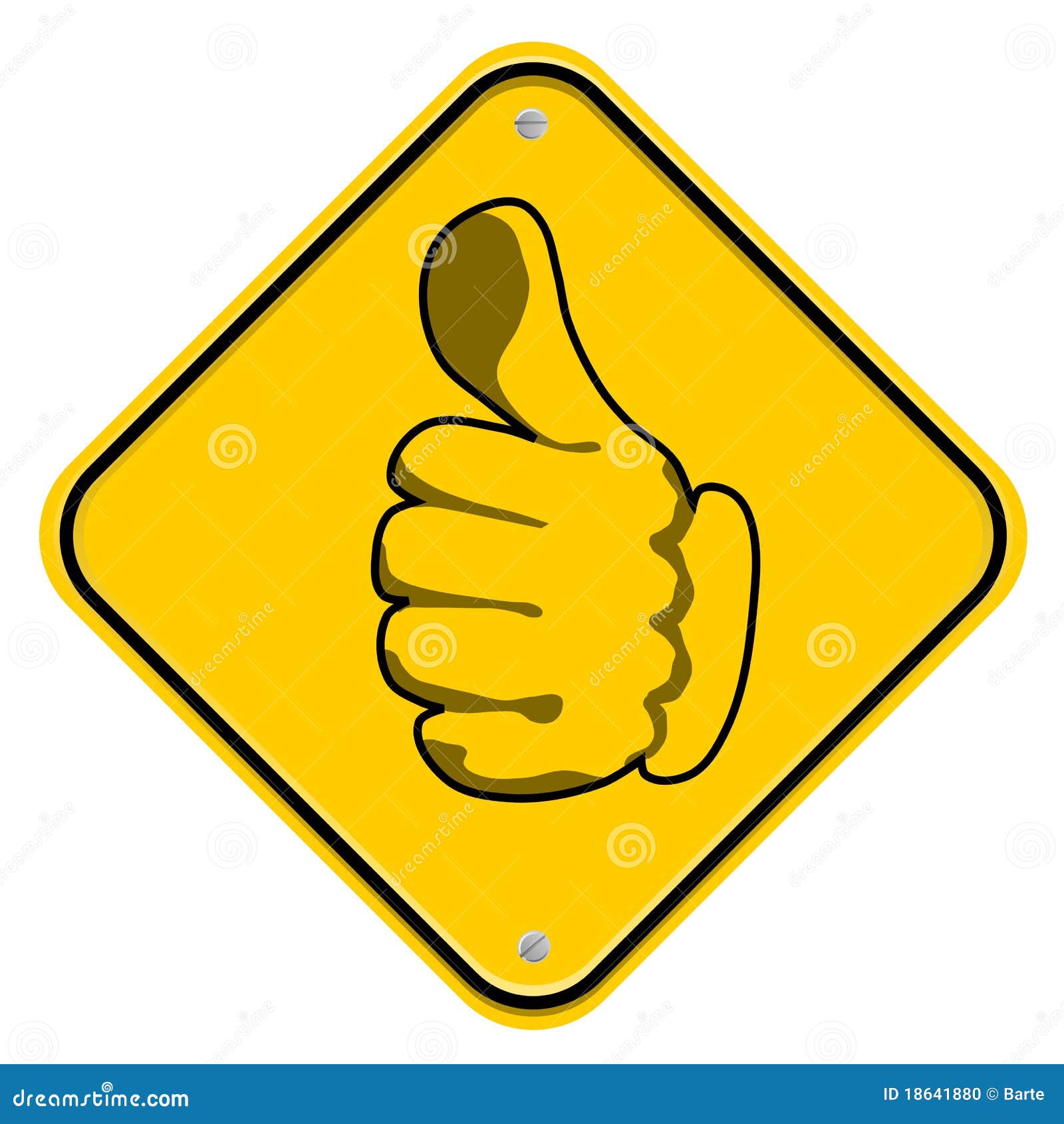 Yellow sign thumb up stock illustration. Illustration of drawings ...