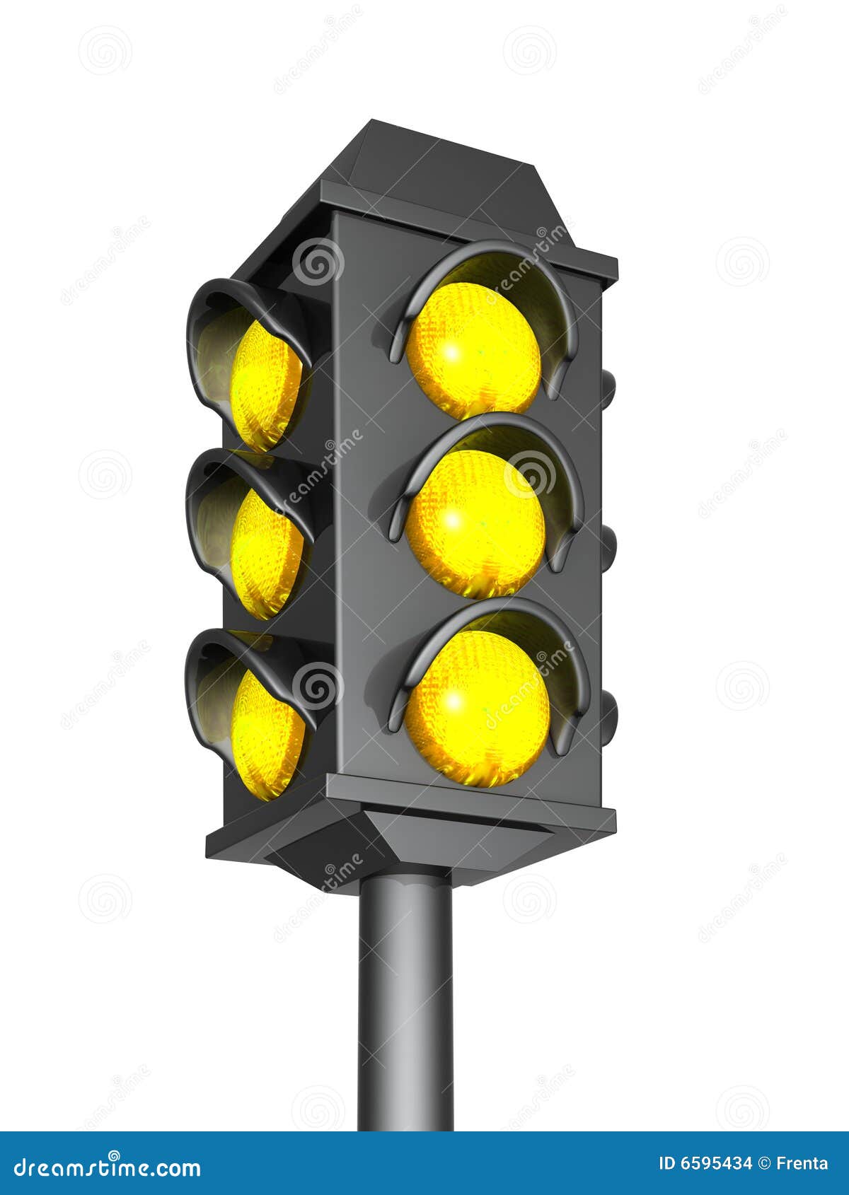 Yellow signal stock illustration. Illustration of isolated - 6595434