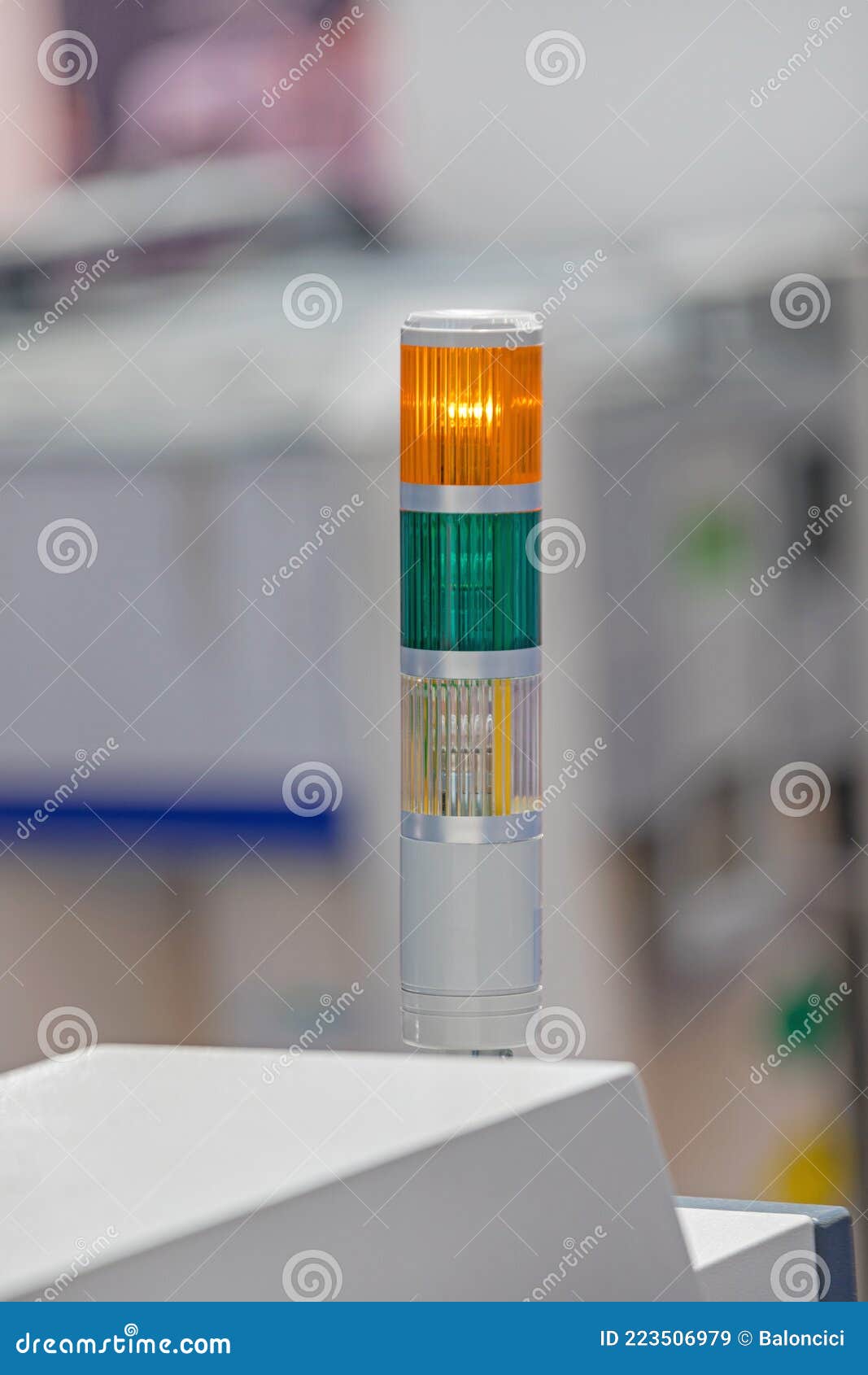 Yellow Signal Tower Light stock image. Image of technology - 223506979