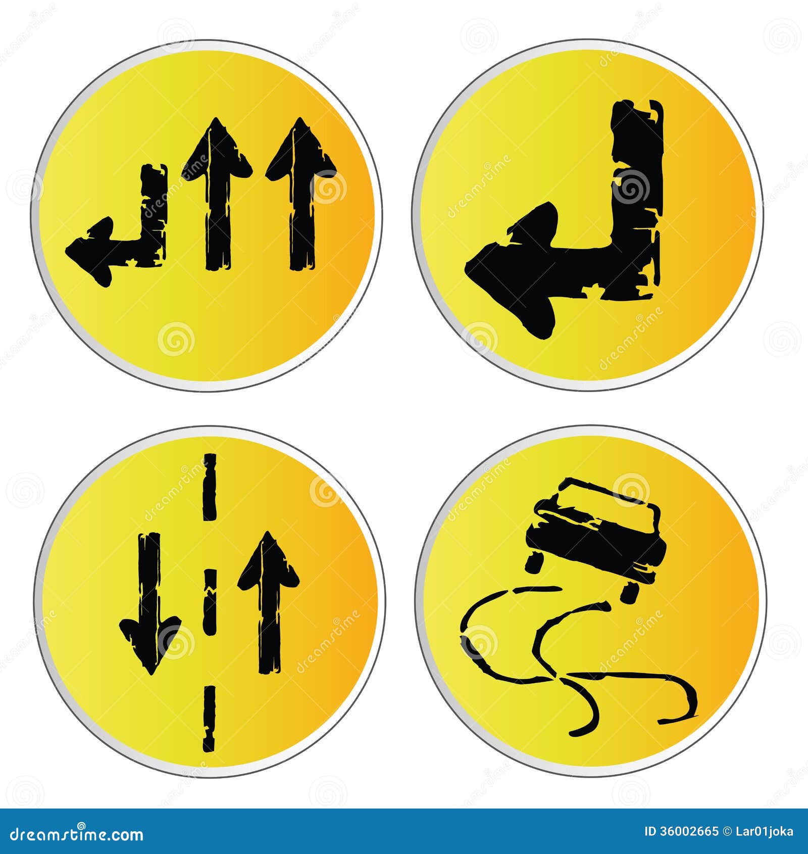 Yellow Signals Cartoon Vector | CartoonDealer.com #36002637