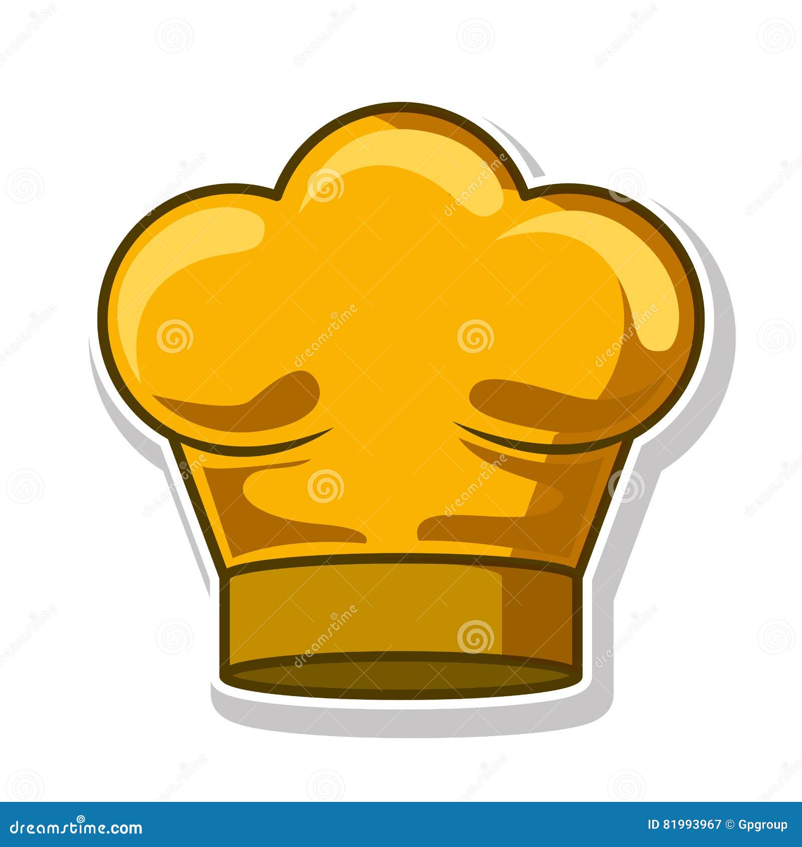 Yellow Silhouette with Chefs Hat Stock Illustration - Illustration of ...