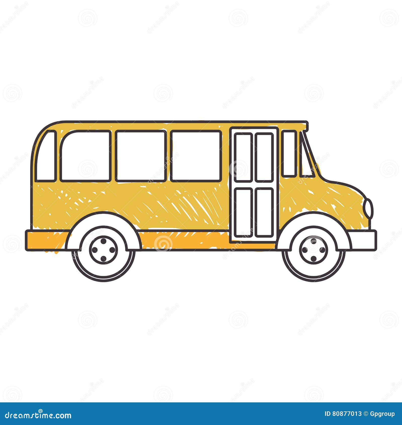 Yellow Silhouette School Bus To Right Side Stock Vector - Illustration ...