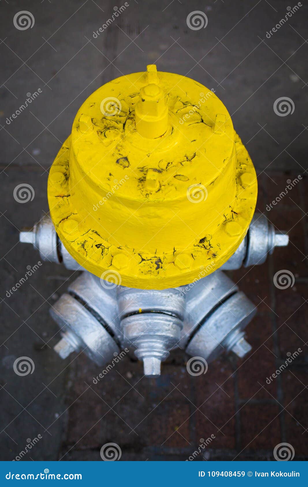 Yellow and Silver Fire Hydrant on the Street Stock Image - Image of ...