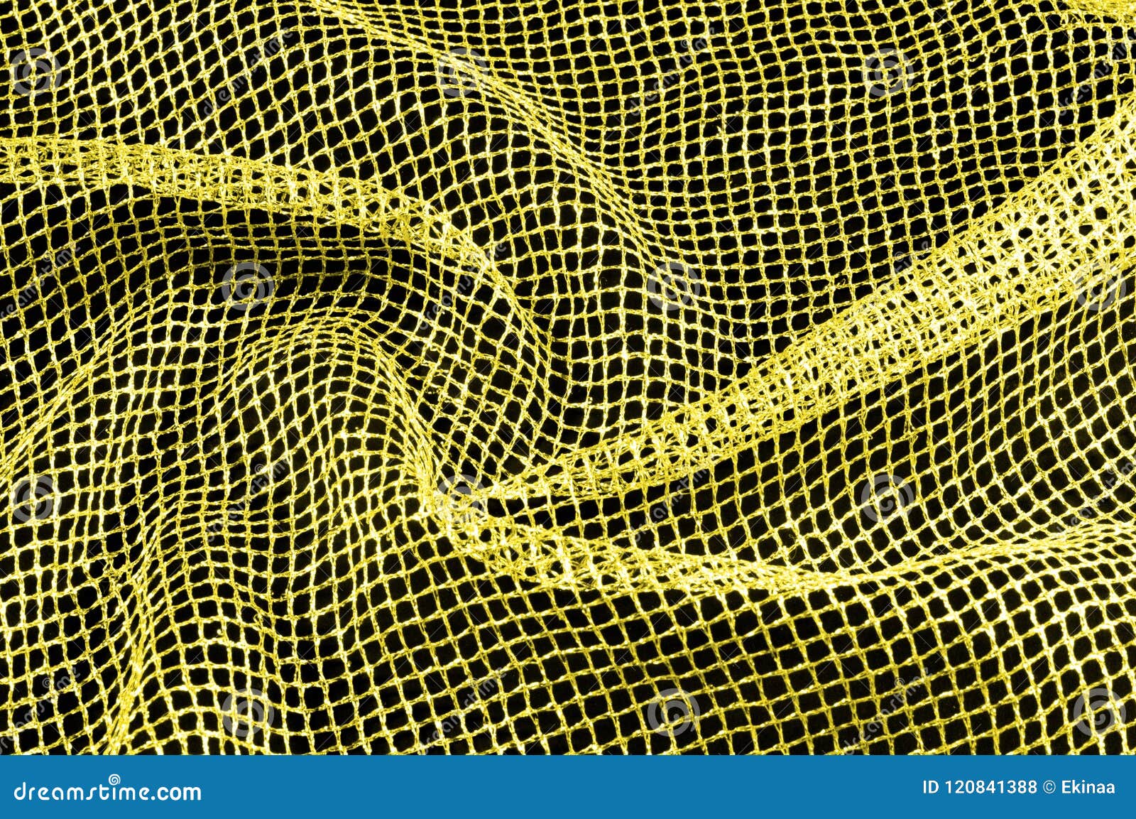 Yellow Silver Mesh Fabric, with a Woven Metallic Thread. Bring I Stock ...