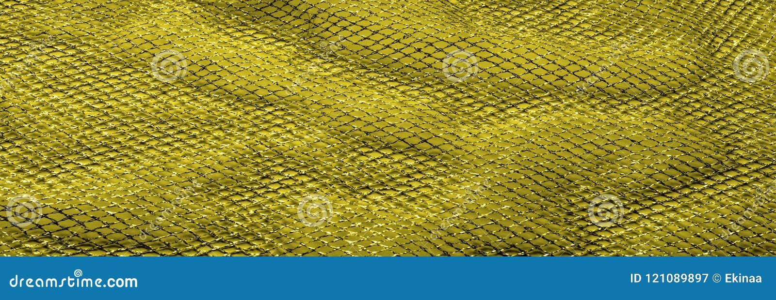 Yellow Silver Mesh Fabric, with a Woven Metallic Thread. Bring I Stock ...