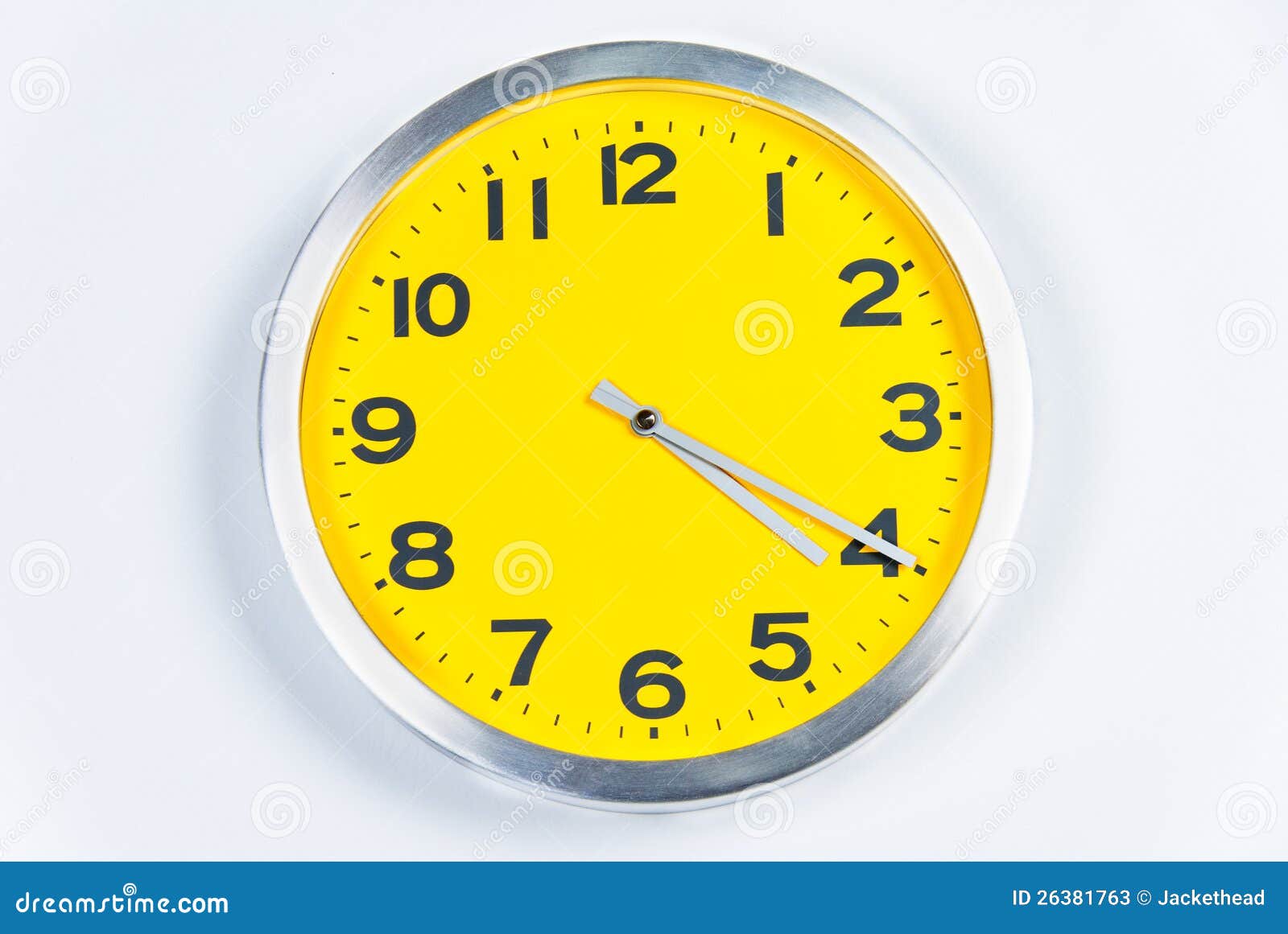 Yellow and Silver Wall Clock Stock Image - Image of classic, number ...