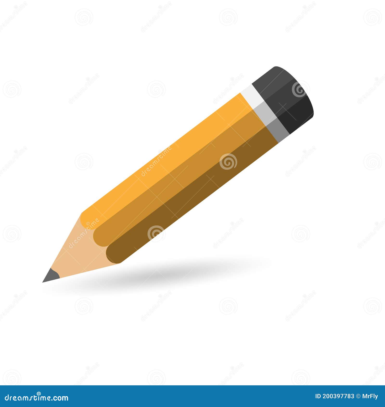 Yellow Simple 2D Pencil, Isolated, Vector Illustration Stock Vector ...