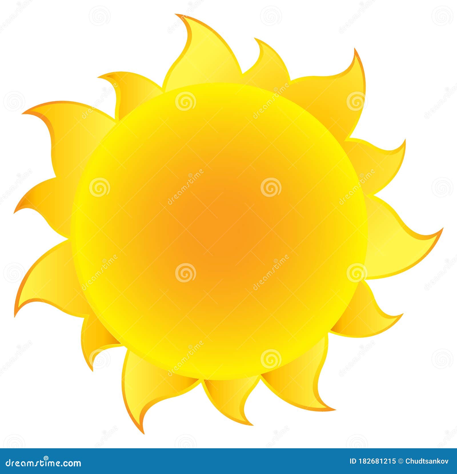 Yellow Simple Sun with Gradient. Vector Illustration Stock Illustration ...