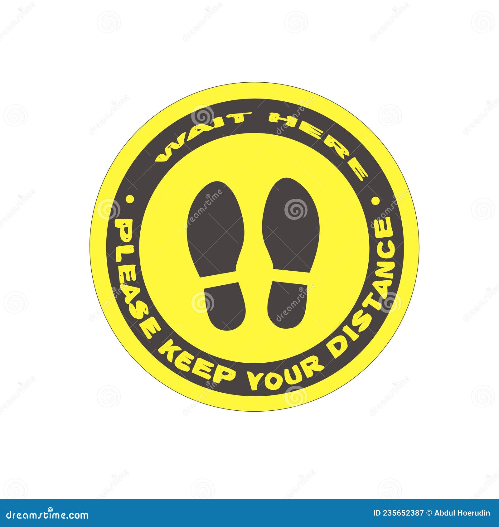 Yellow and Simple Vector Floor Keep Distance Stock Vector ...