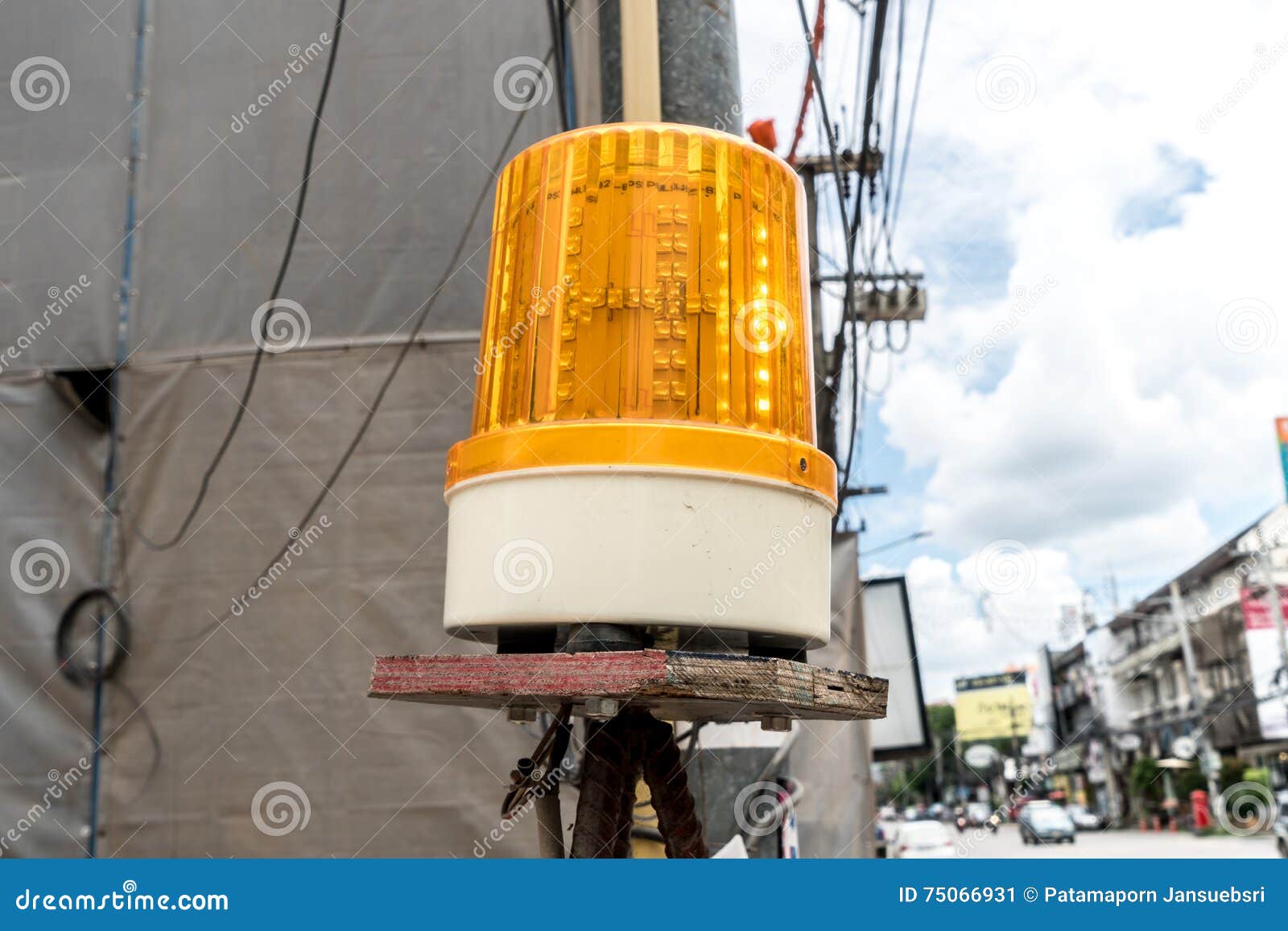 Yellow siren light stock image. Image of warning, fire - 75066931