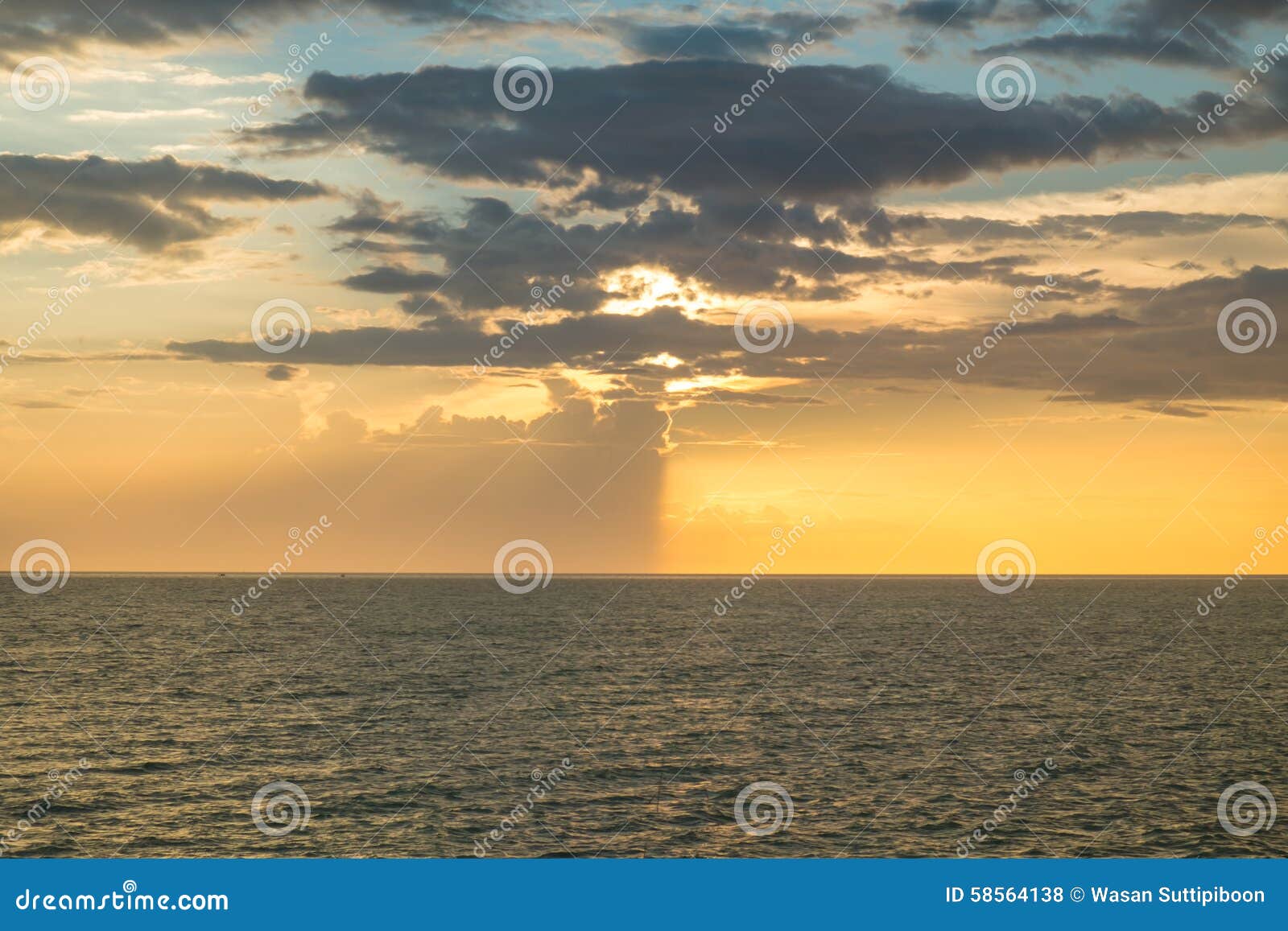 Yellow Sky and Sea view stock photo. Image of sunlight - 58564138