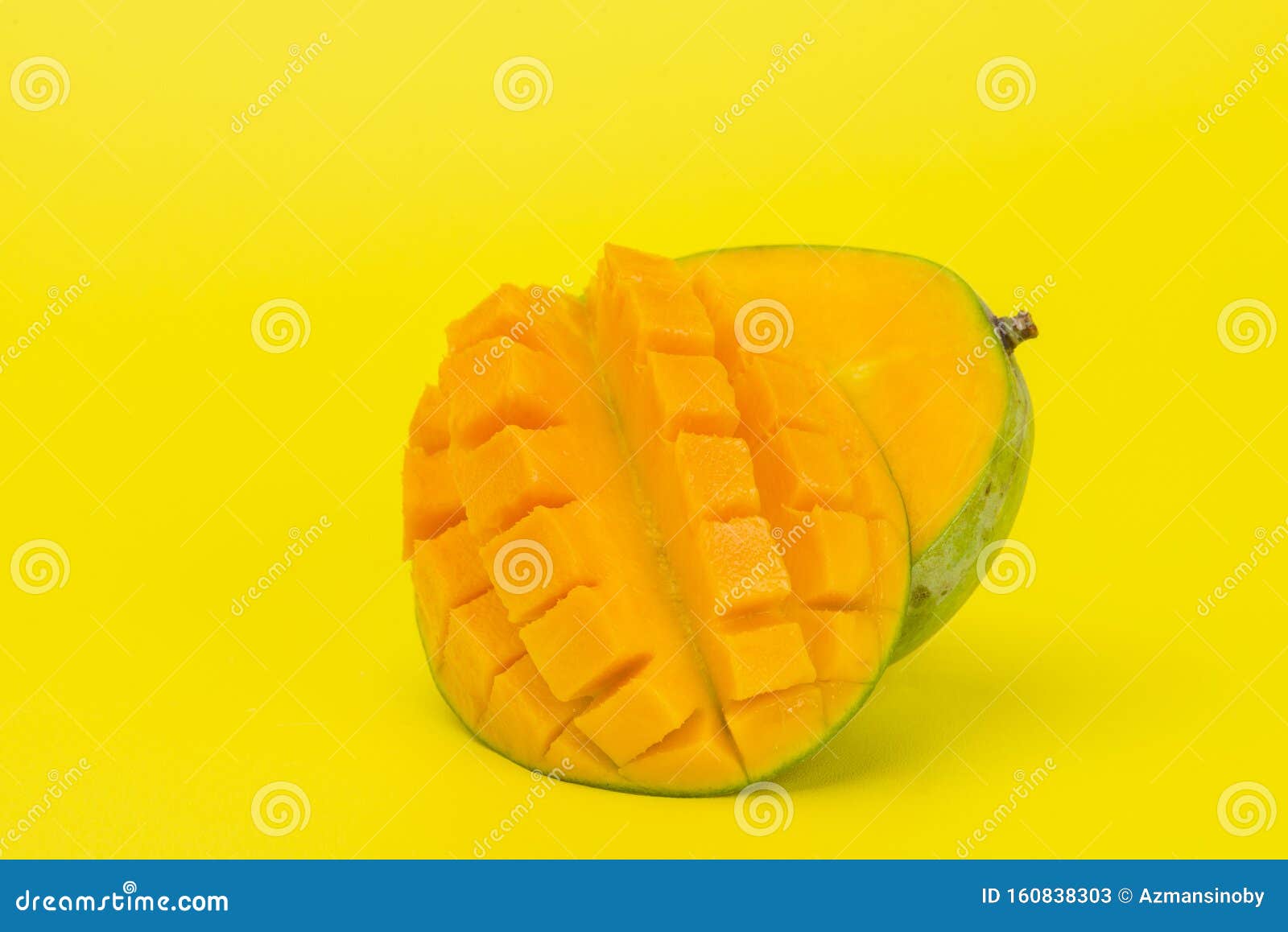 Yellow Slice Mango Isolated on Yellow Stock Image - Image of sweet ...