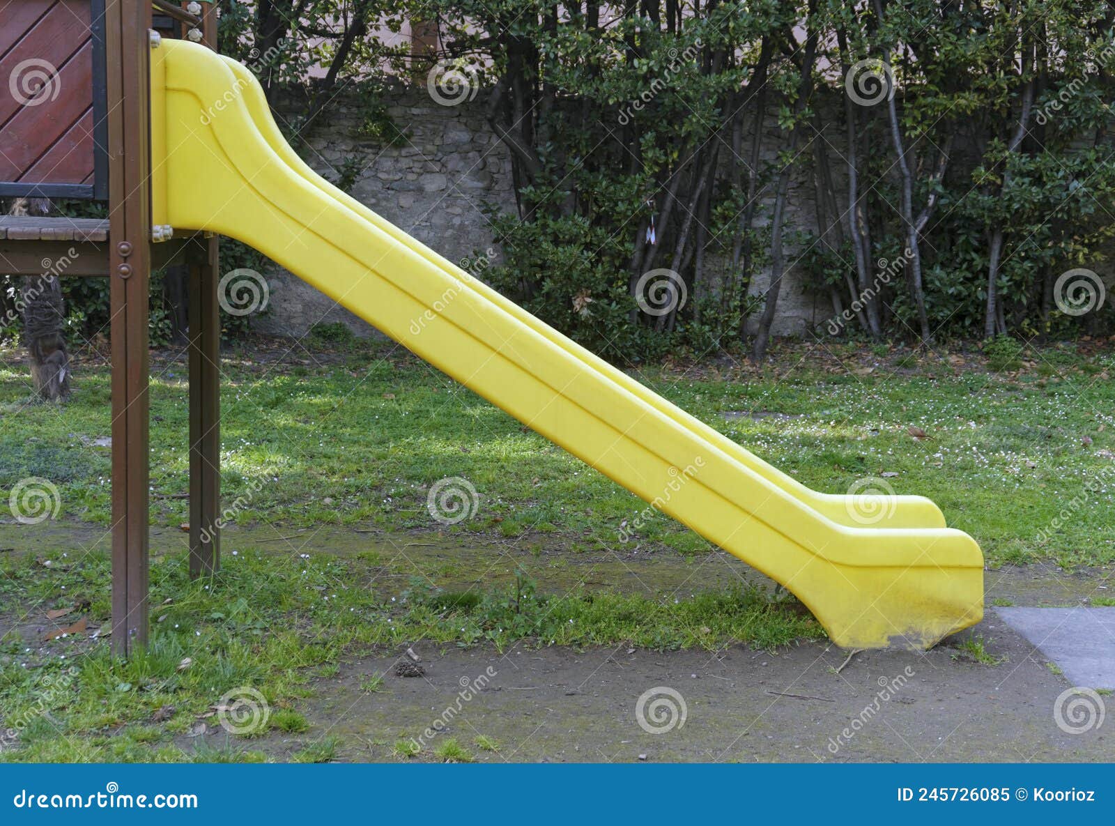 Yellow slide stock image. Image of yellow, schoolyard - 245726085