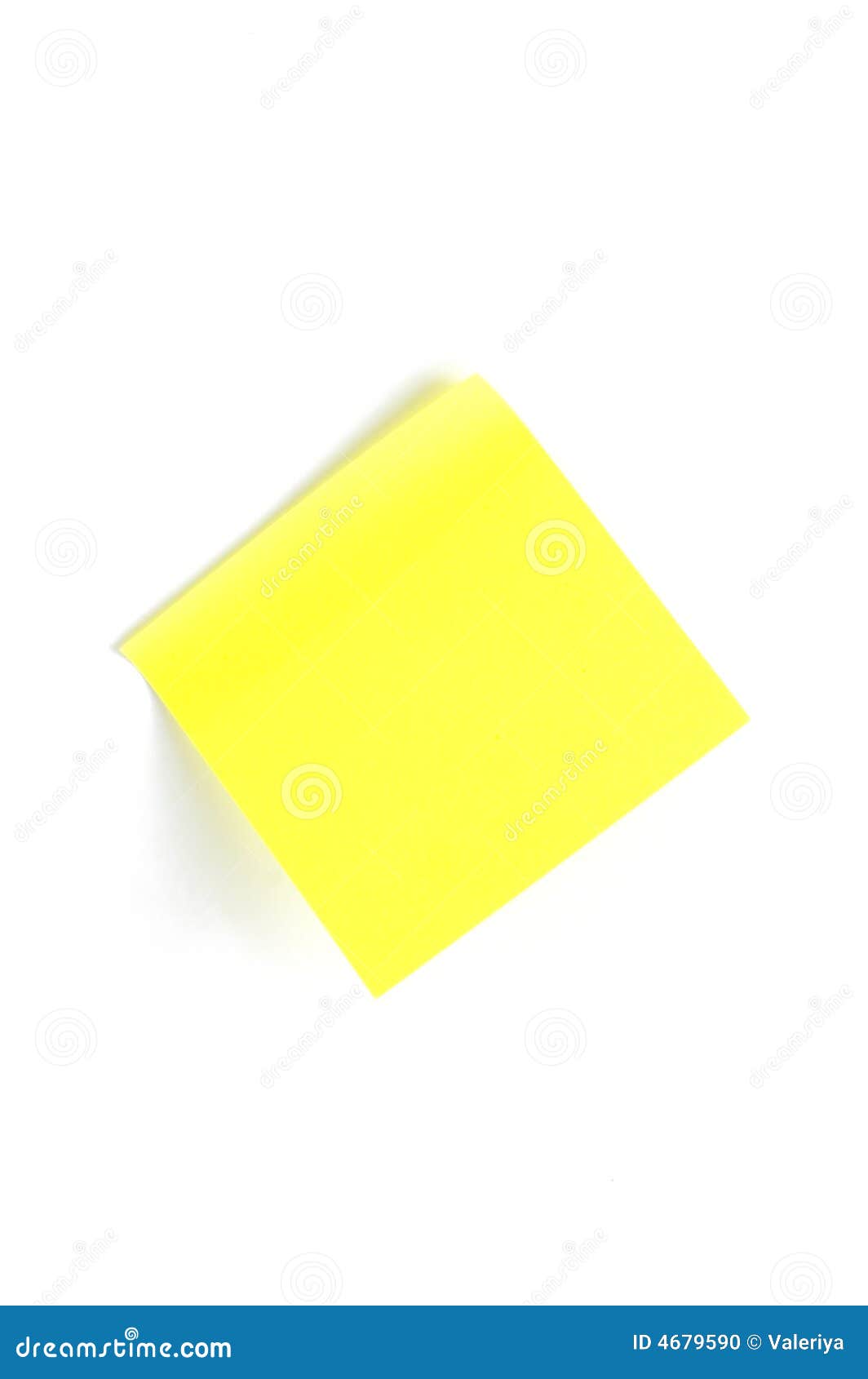 Yellow small sticky note stock photo. Image of shadow - 4679590