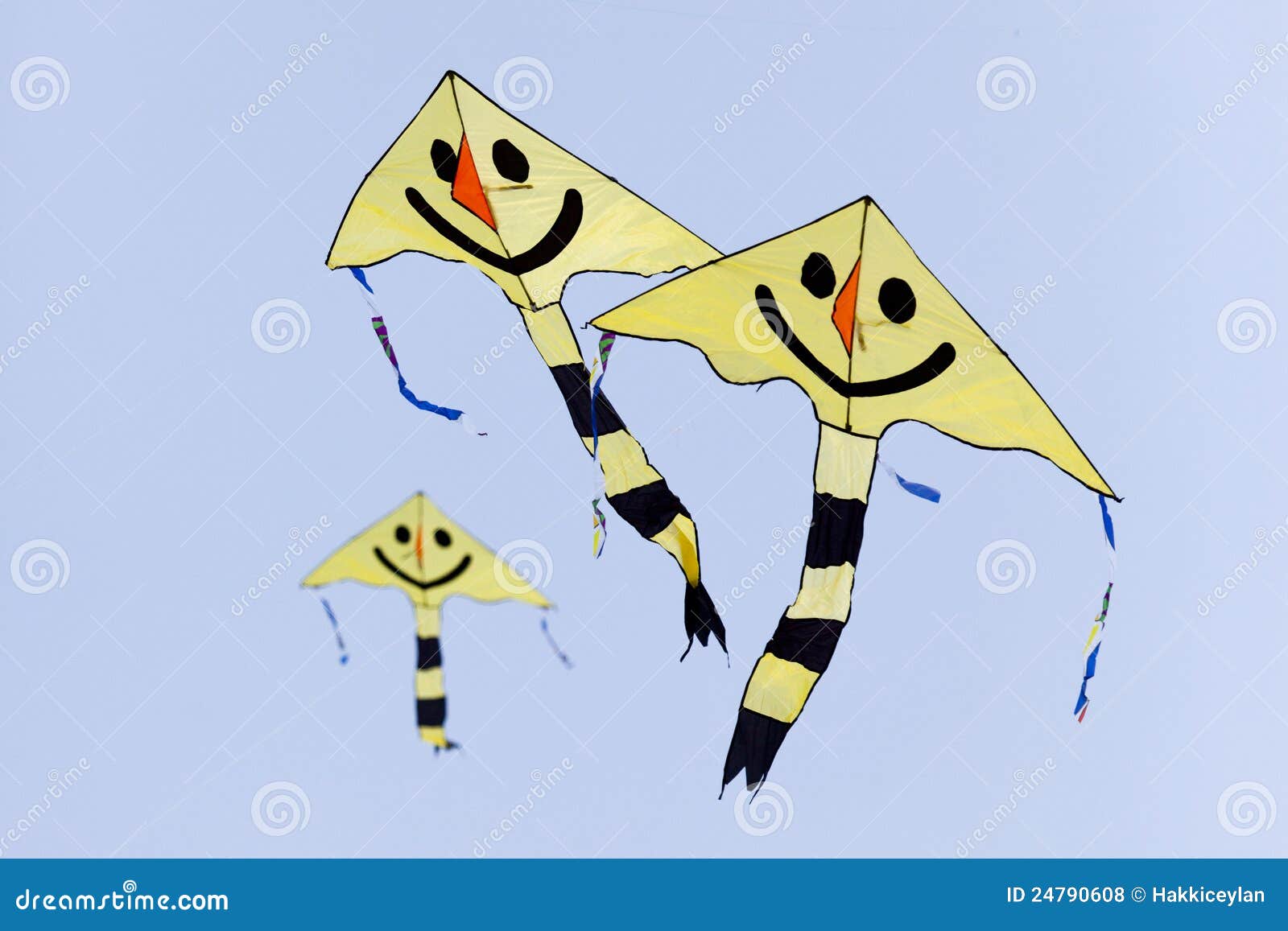 Yellow smile kites stock photo. Image of horizontal, copy - 24790608