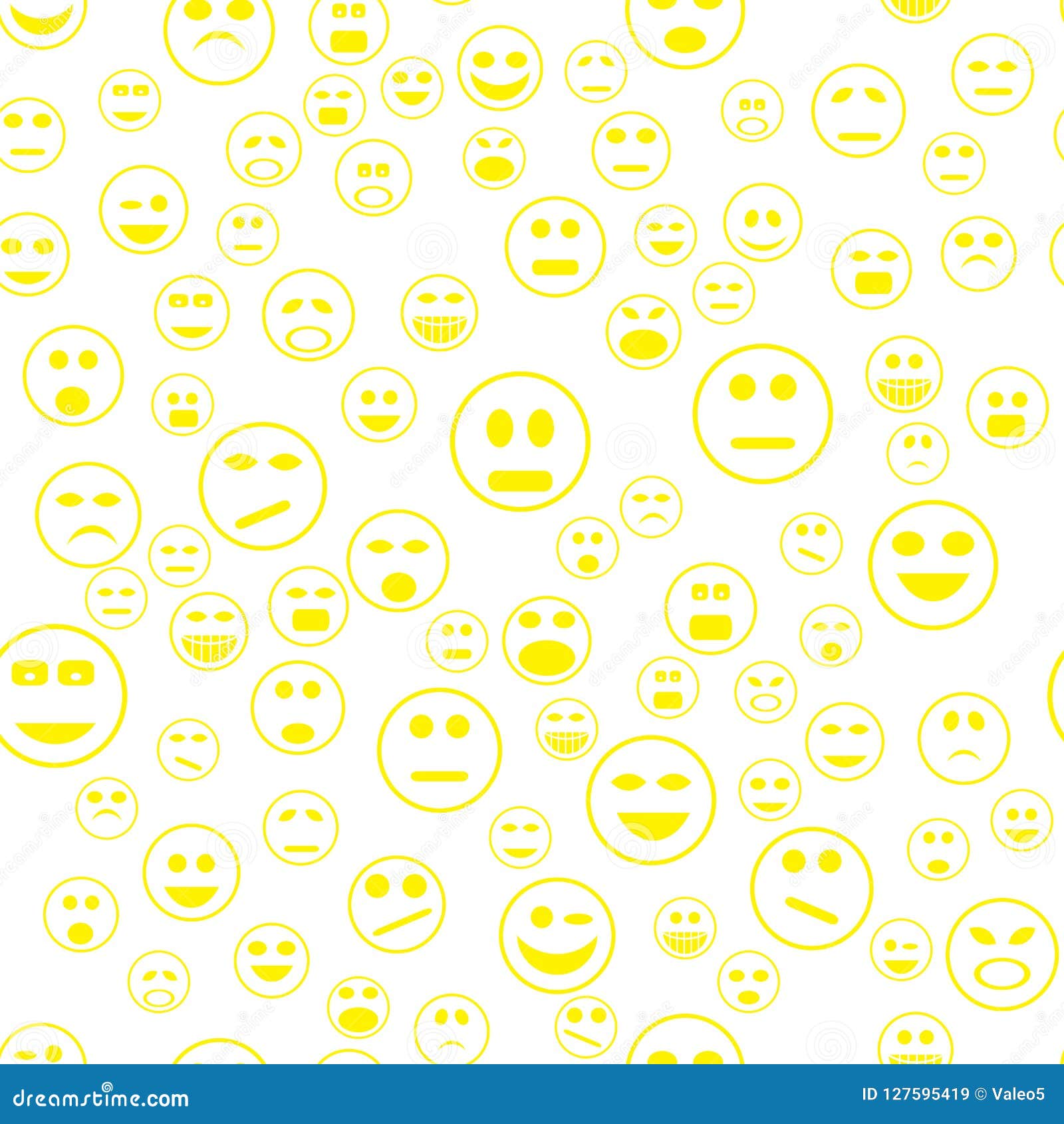 Yellow Smile Seamless Pattern Stock Vector - Illustration of cartoon ...