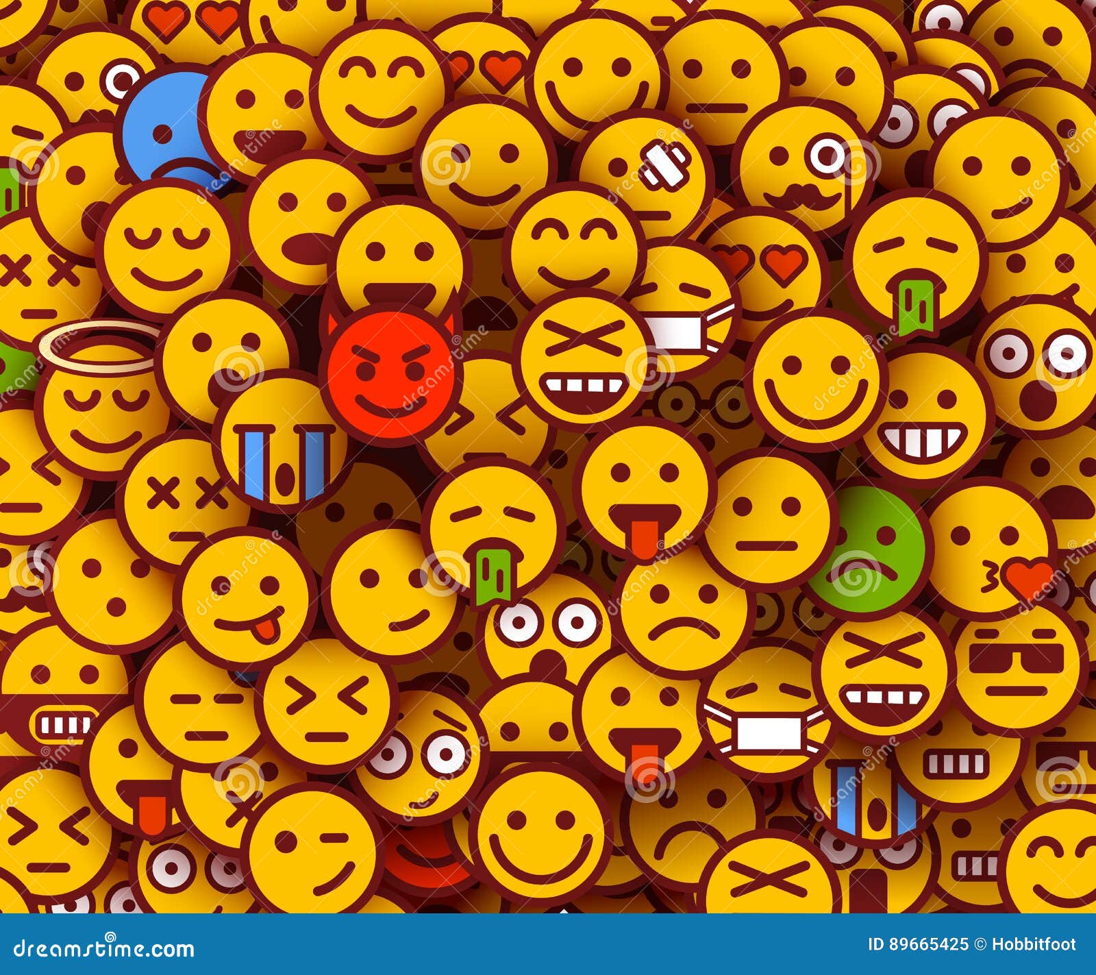 Yellow Smiles Background. Emoji Texture Stock Vector - Illustration of ...