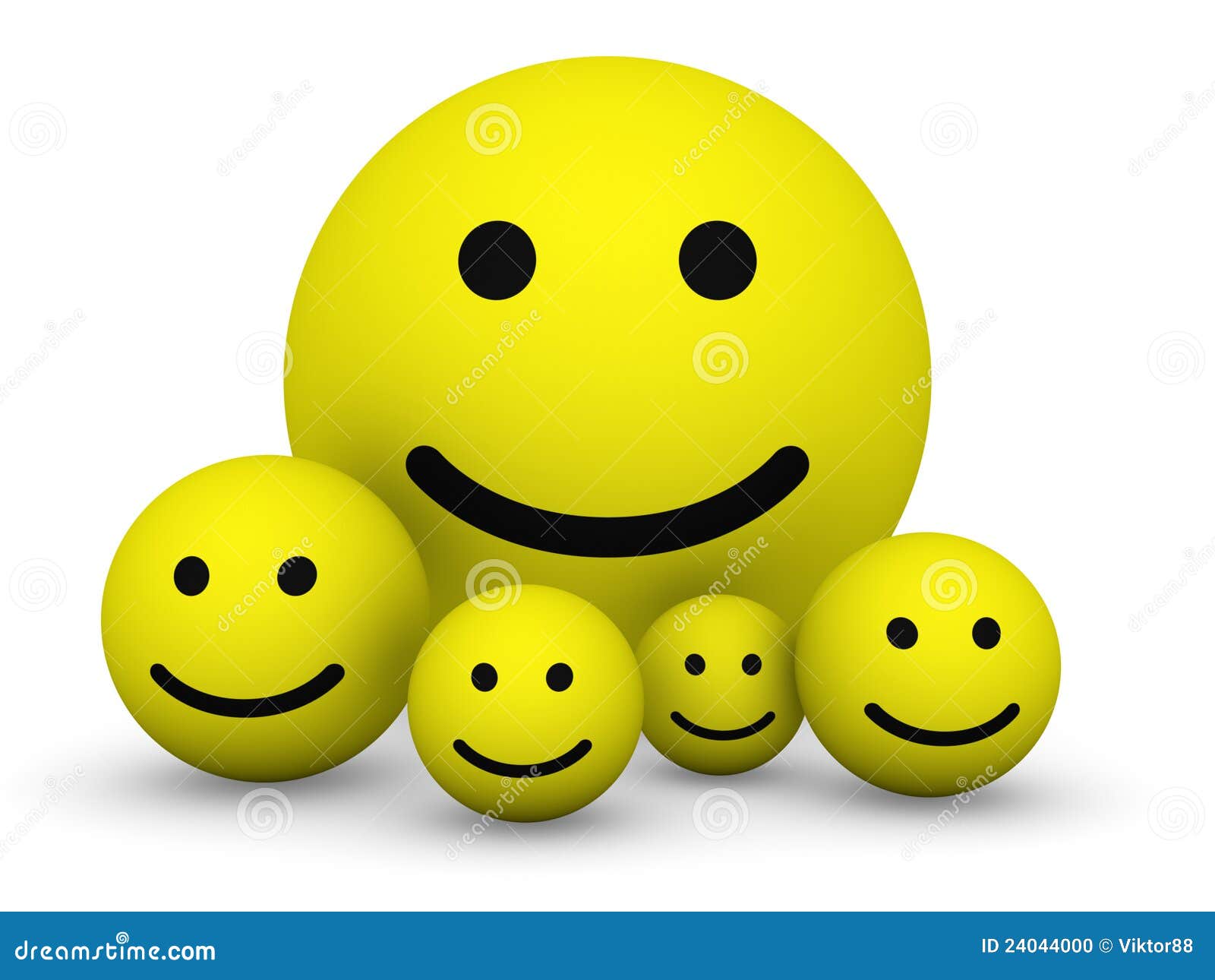 3D Yellow Smiley Face Icons On Blue Background Cartoon Vector ...
