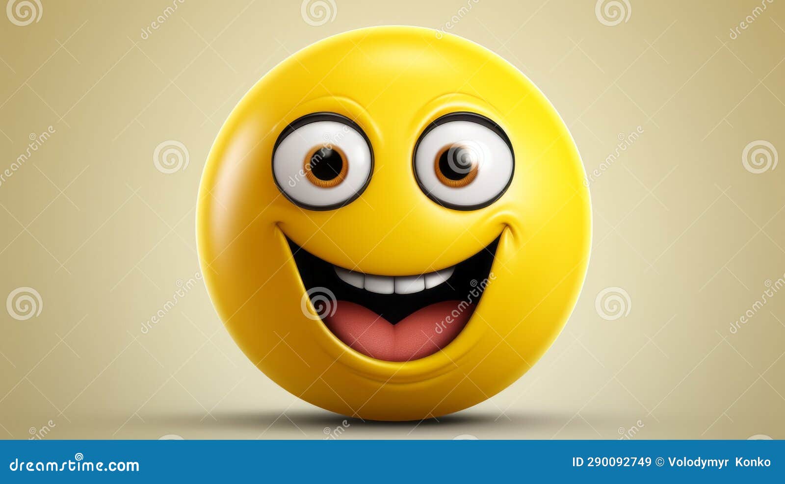 A Yellow Smiley Emoji with Big Eyes. Generative Ai Stock Image - Image ...