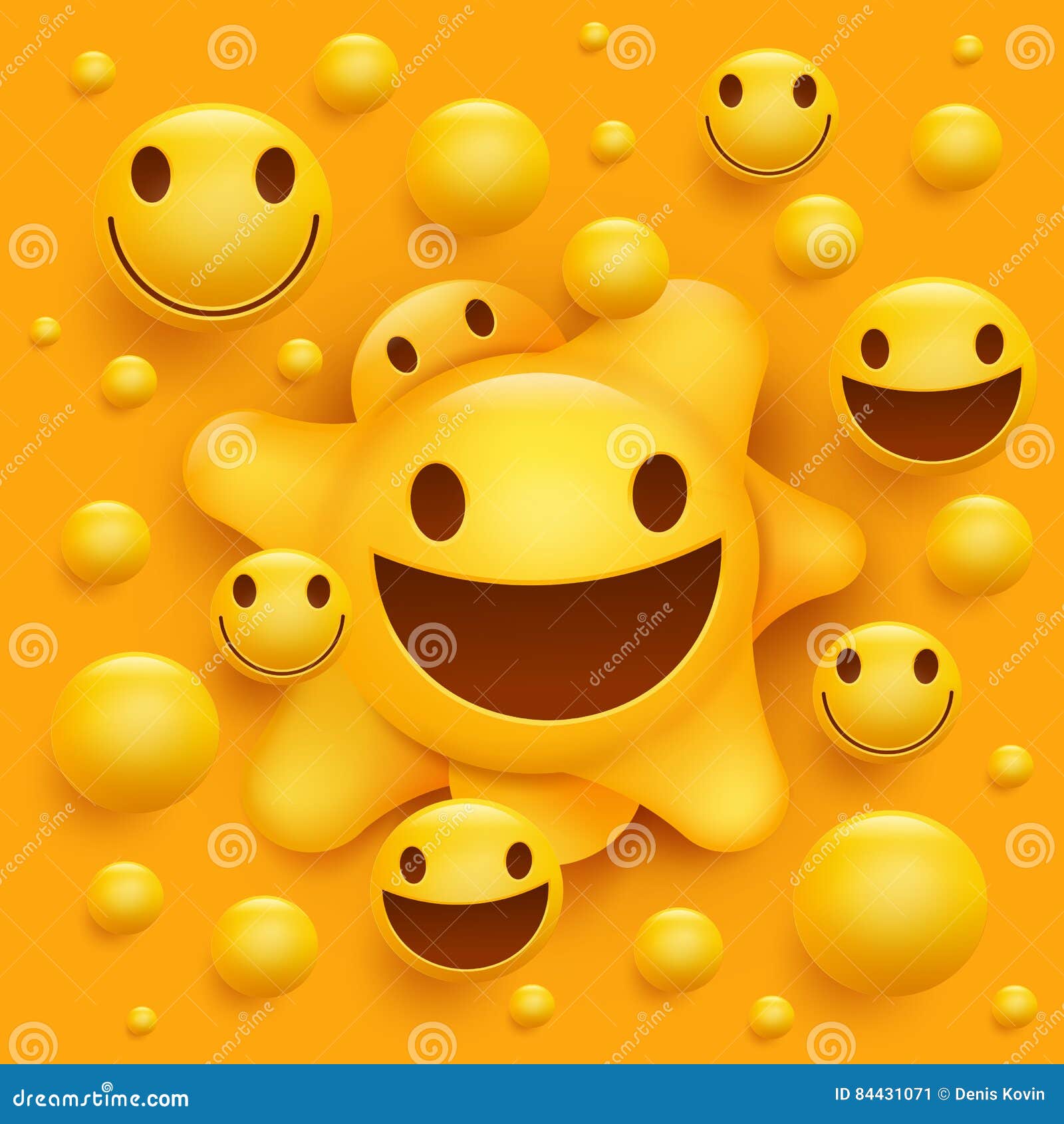 Yellow Smiley Face Character. Molecular Structure Stock Illustration ...