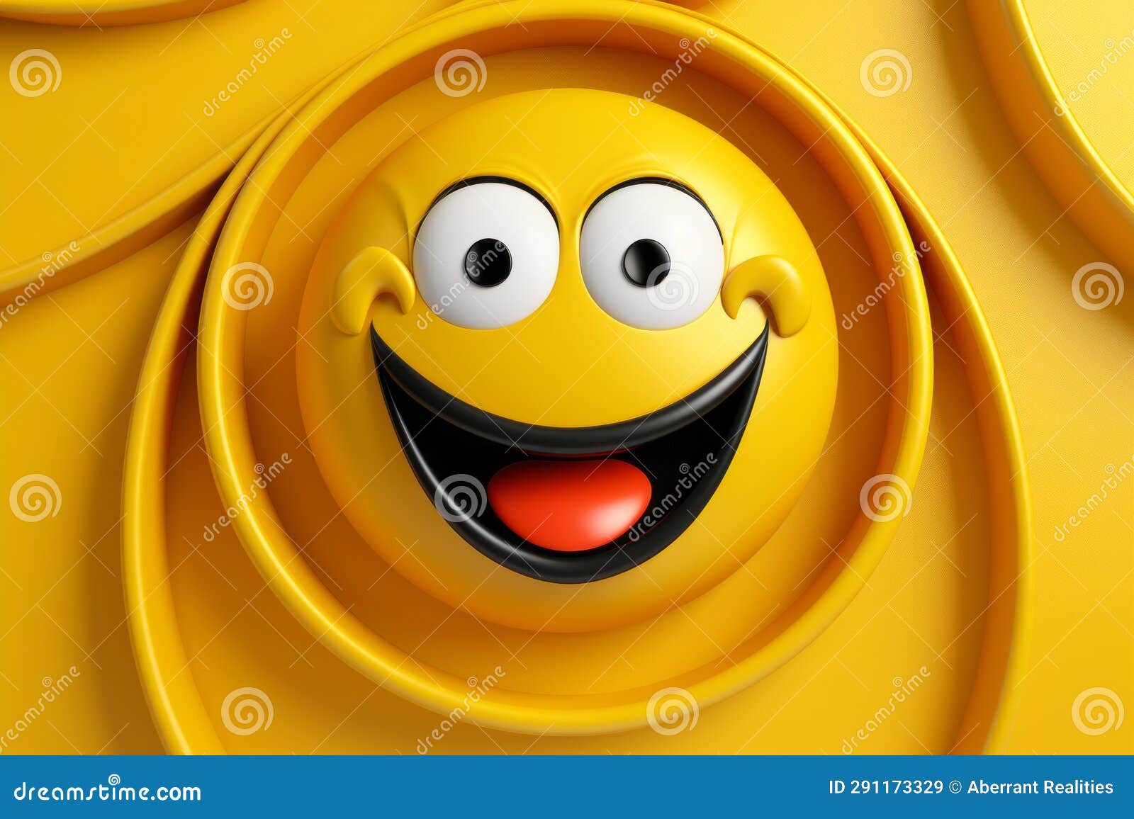 A Yellow Smiley Face with a Red Tongue Stock Illustration ...
