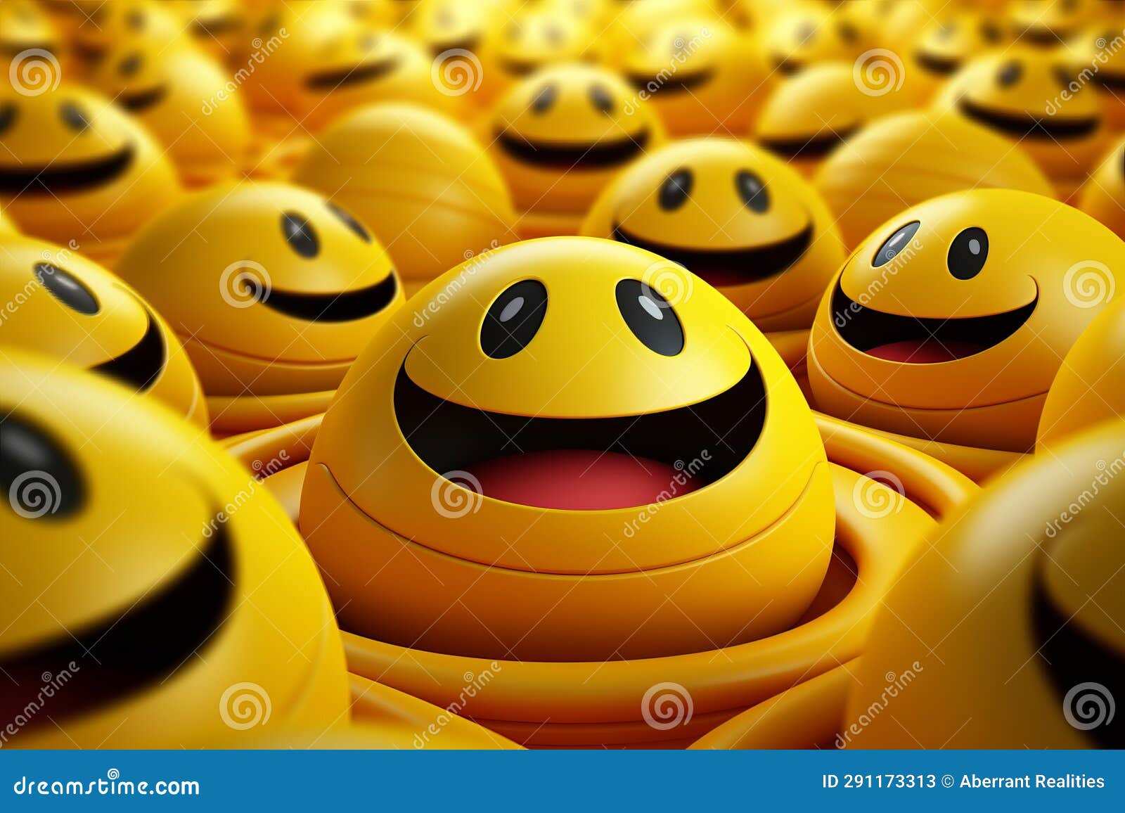 A Yellow Smiley Face is Surrounded by Many Other Smiley Faces Stock ...