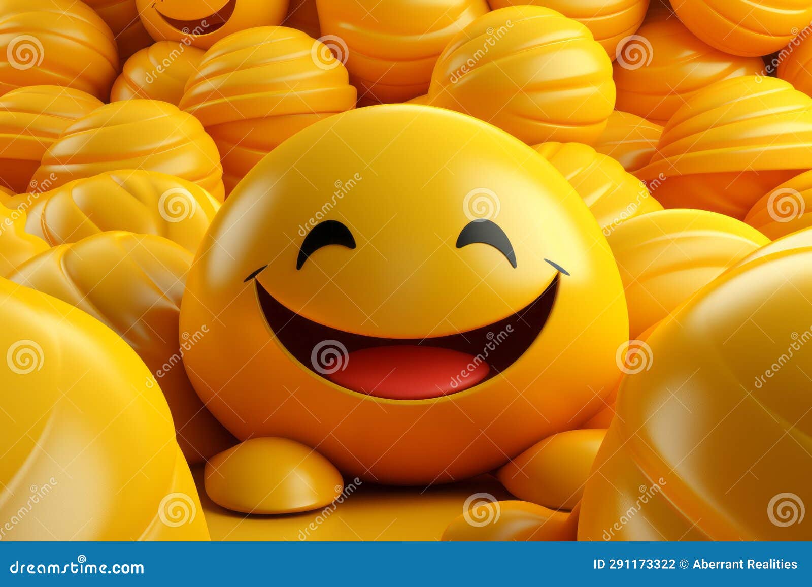 A Yellow Smiley Face Surrounded by Many Other Smiley Faces Stock ...