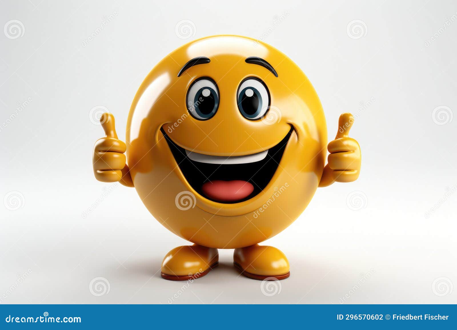 A Yellow Smiley Face with Two Thumbs Up, Clipart on White Background ...
