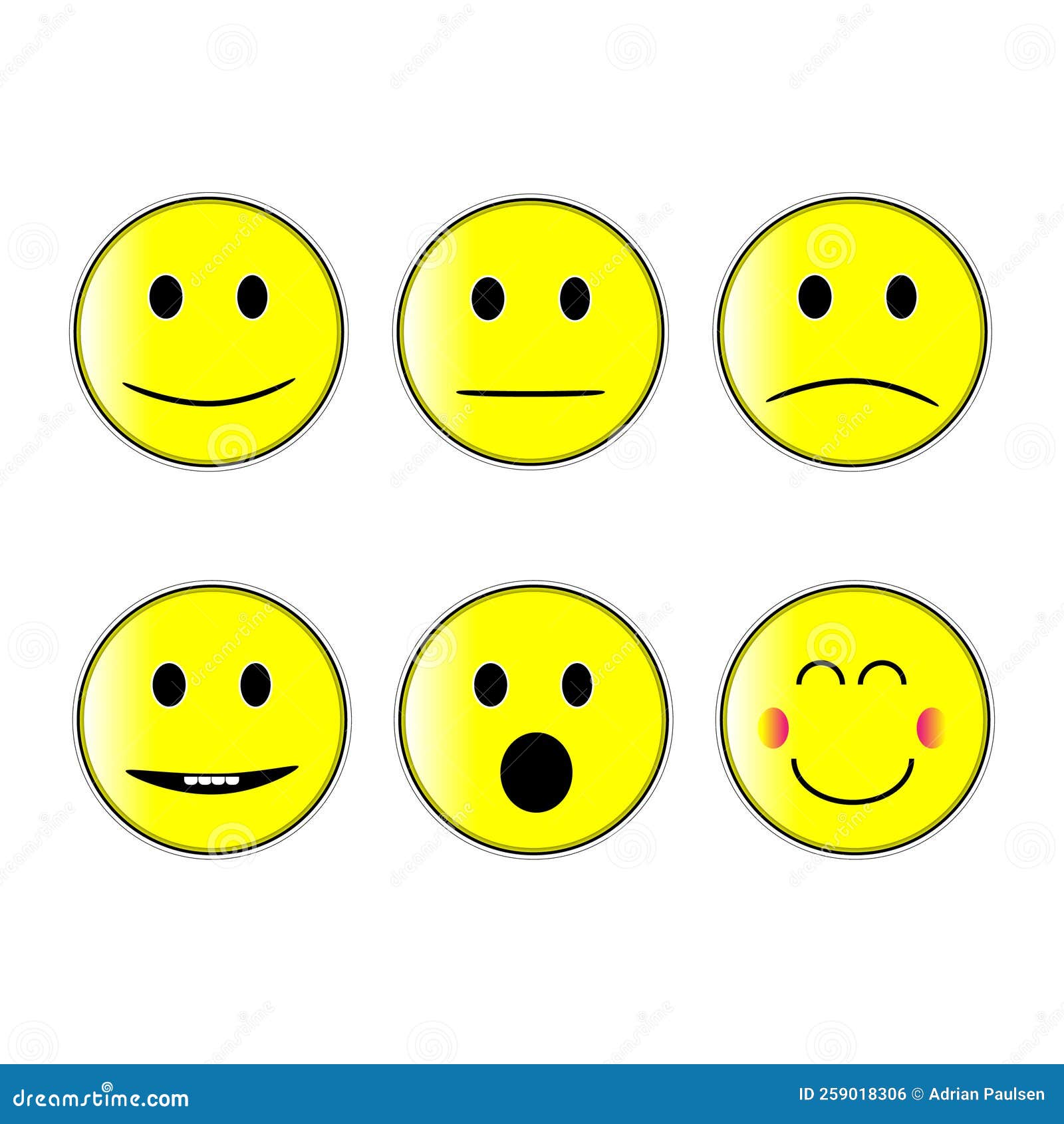 Yellow Smileys stock vector. Illustration of happy, yellow - 259018306