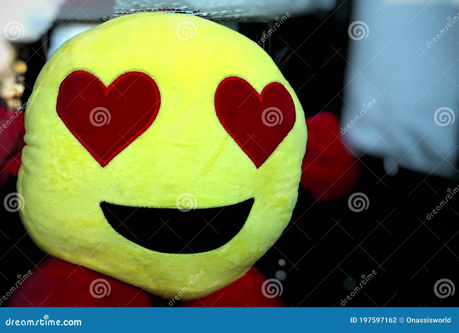 Yellow Smilies with Red Heart Eyes Stock Photo - Image of smilies, eyes ...