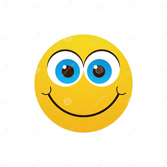 Yellow Smiling Cartoon Face Positive People Emotion Icon Stock Vector