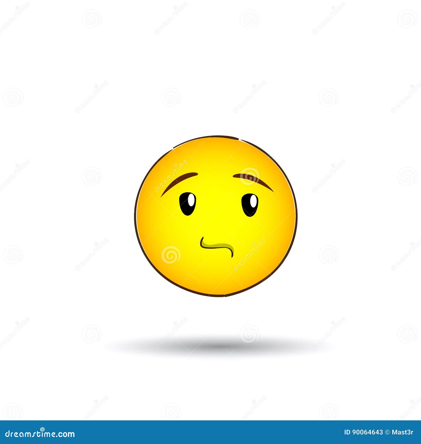 Yellow Smiling Face Neutral People Emotion Icon Stock Vector ...
