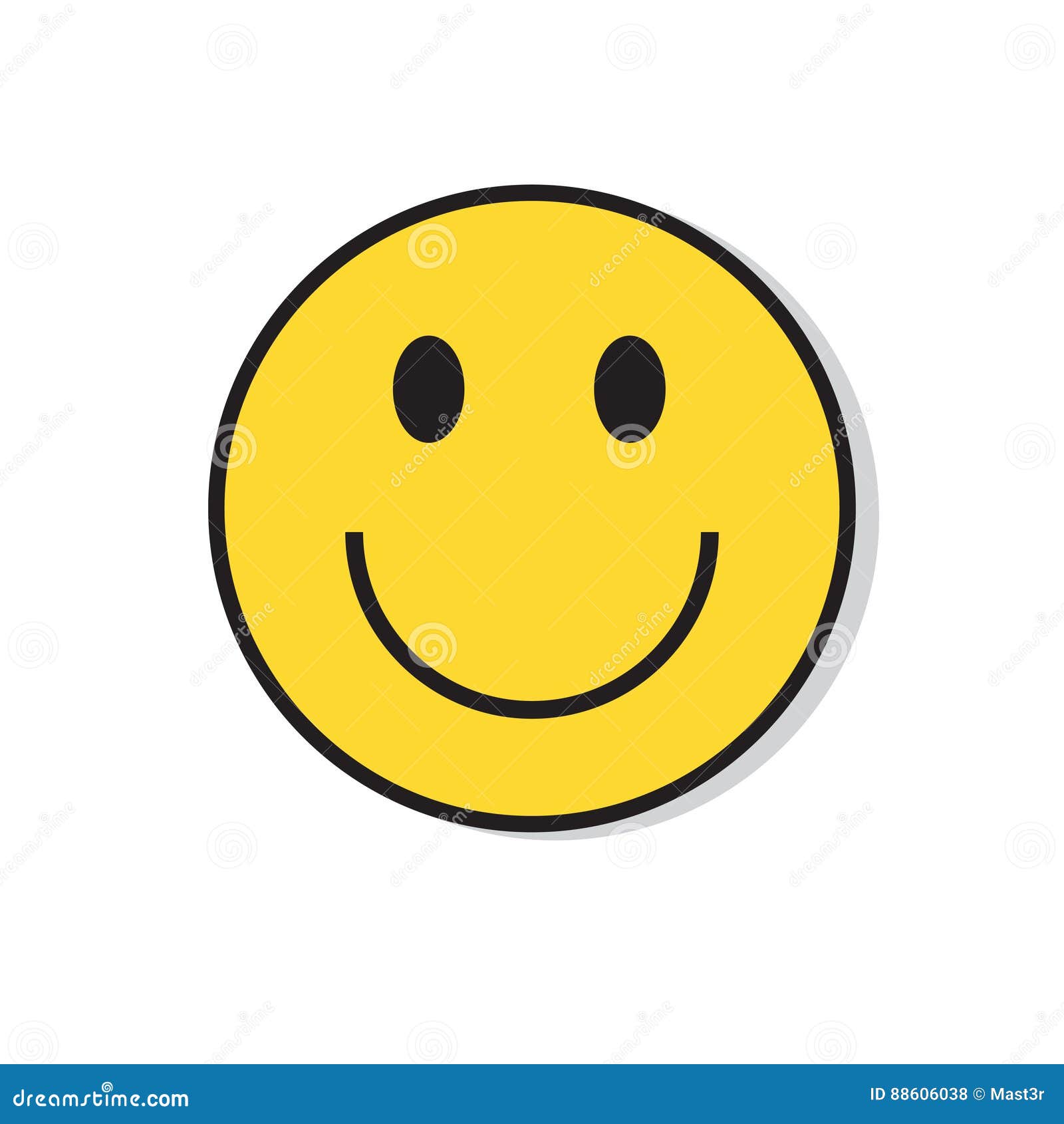 Yellow Smiling Face Positive People Emotion Icon Stock Vector ...