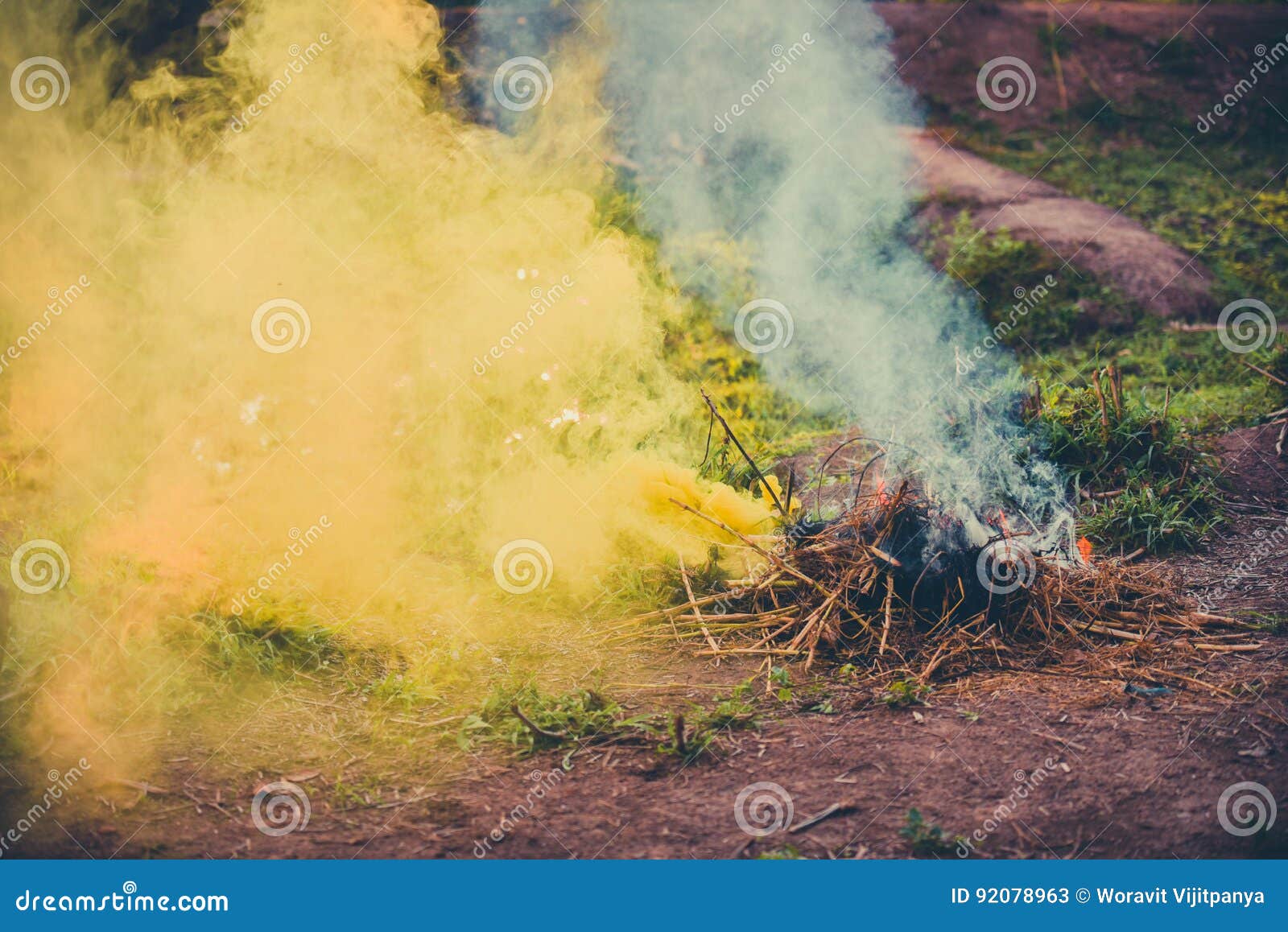 Yellow smoke stock image. Image of mist, burning, effect - 92078963