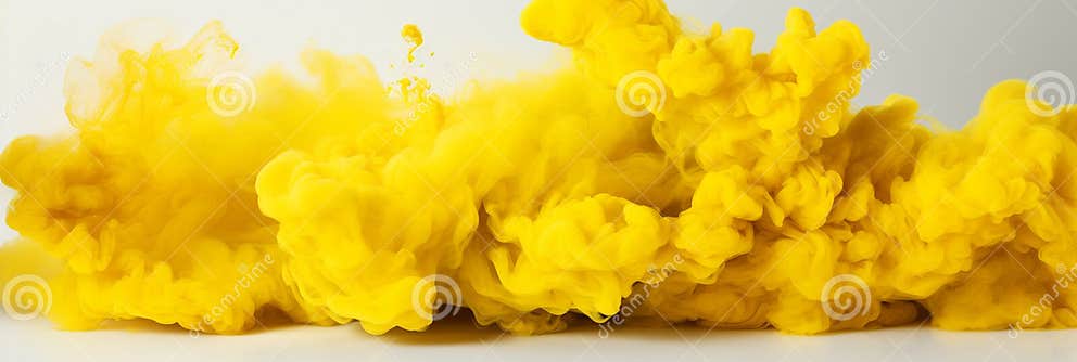 Yellow Smoke Explosion Border Isolated on Background Stock Illustration ...