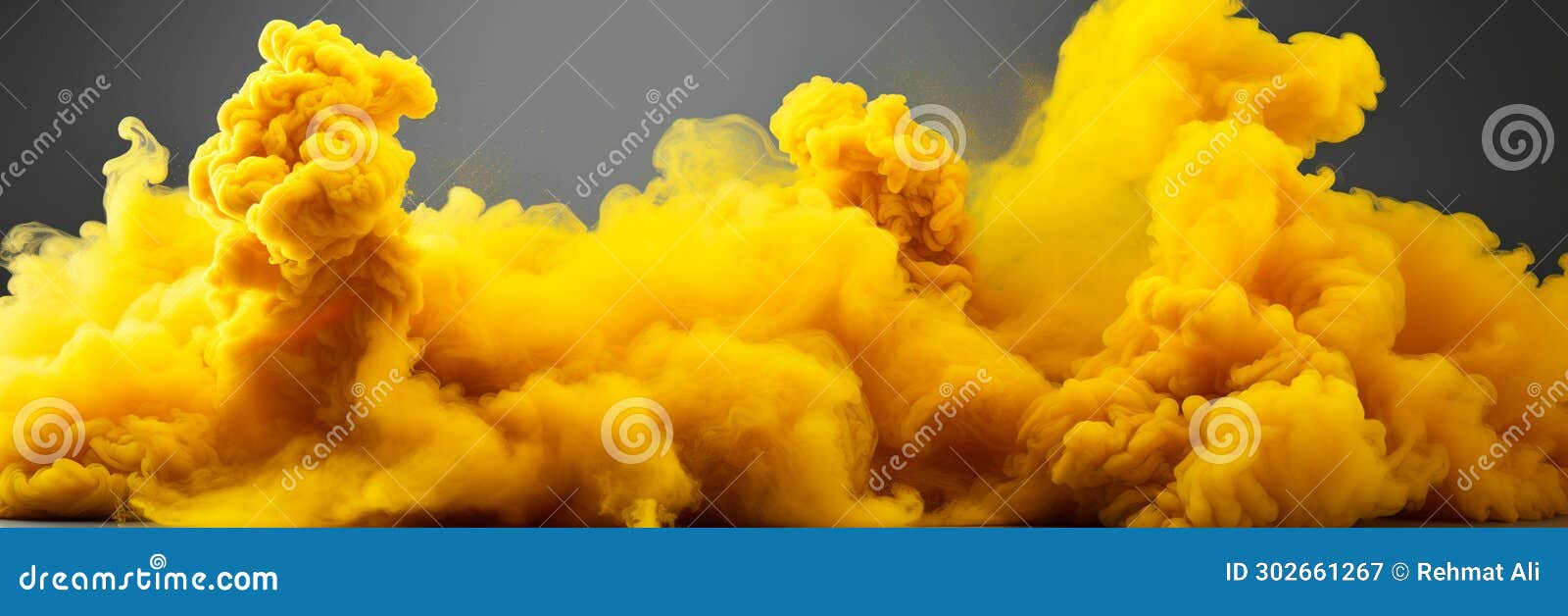 Yellow Smoke Explosion Border Isolated on Background Stock Illustration ...