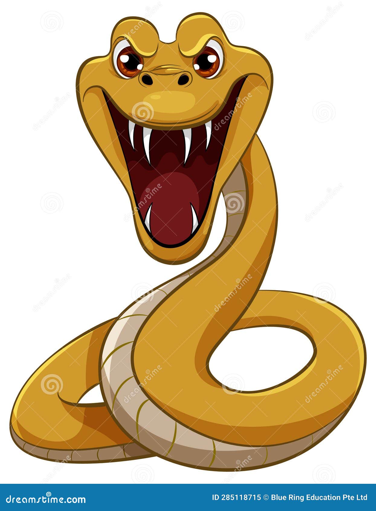 Yellow Snake Biting stock vector. Illustration of animal - 285118715