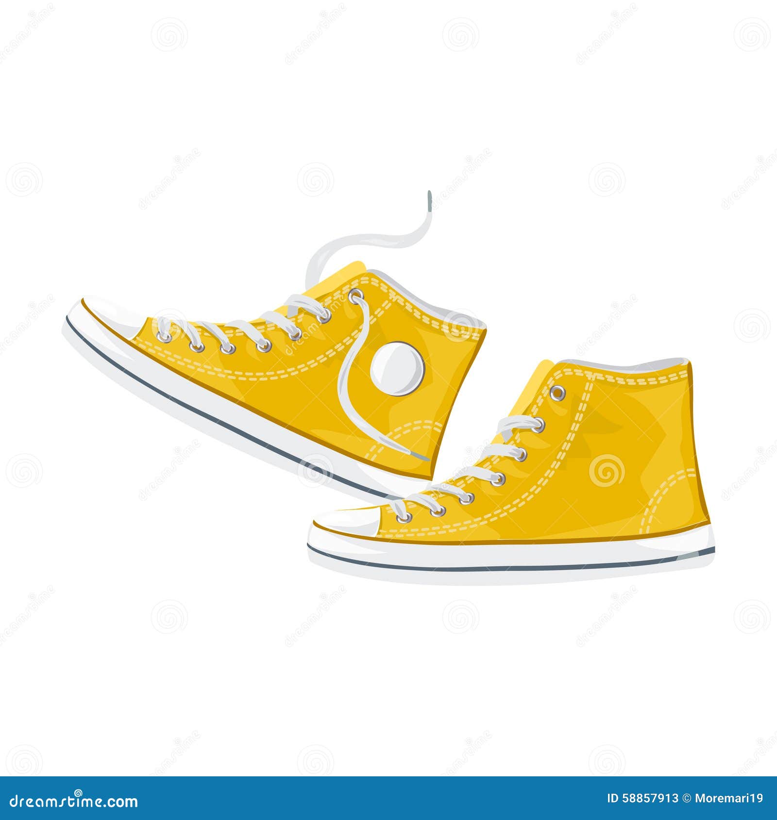 Yellow sneakers isolated stock vector. Illustration of sneakers - 58857913