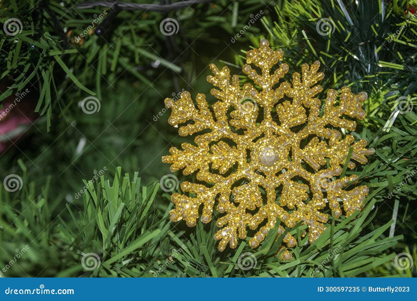 Yellow Snowflake on a Smart Christmas Tree. the Set is a Yellow ...