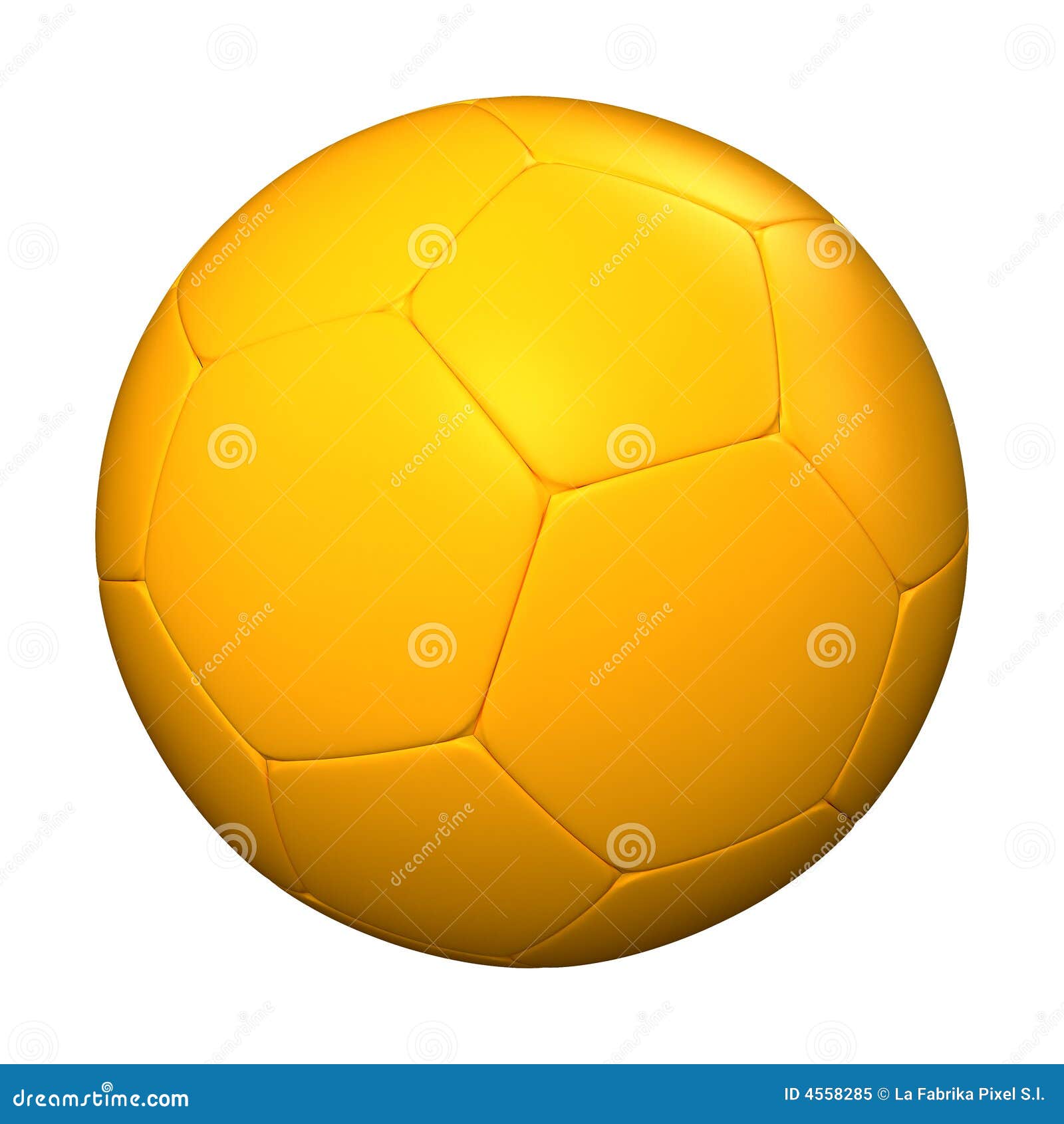 Yellow soccer ball stock illustration. Illustration of rendering - 4558285