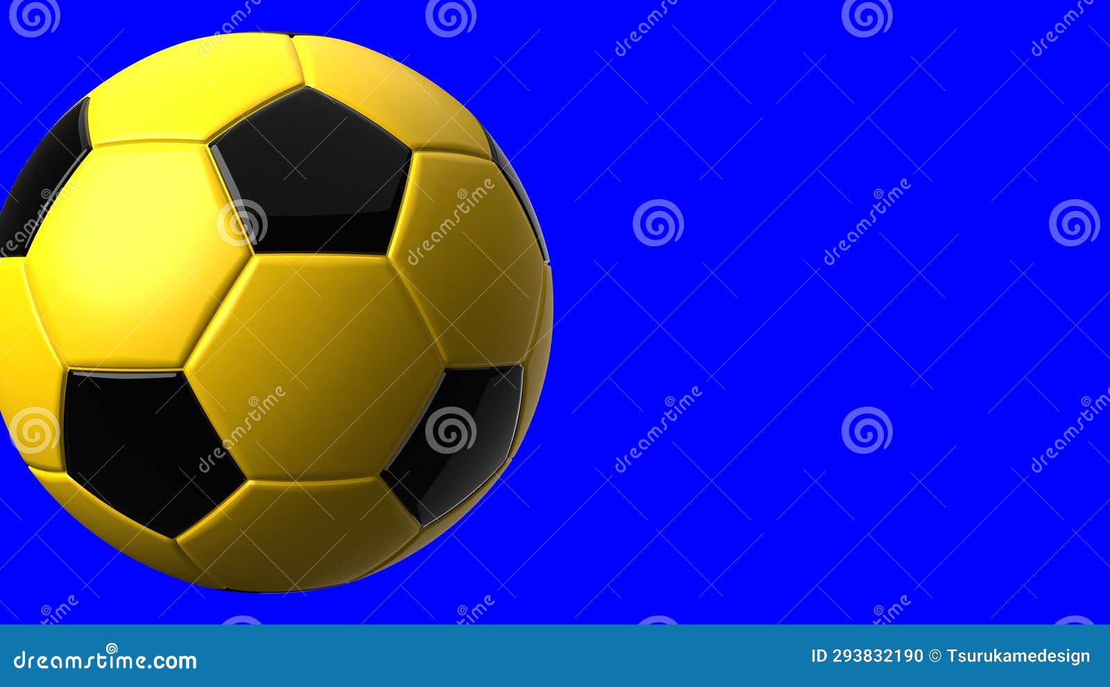 Yellow Soccer Ball on Blue Chroma Key Text Space. Stock Illustration ...