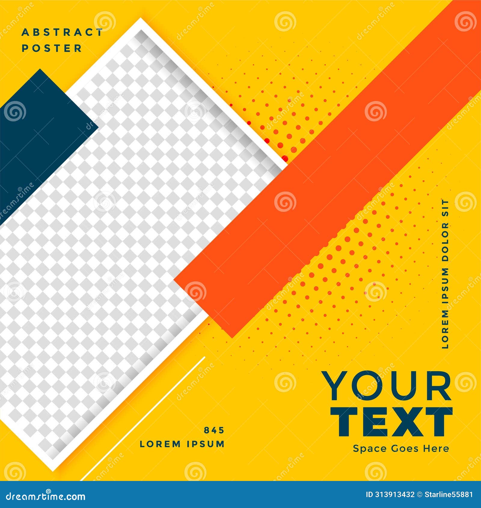 Yellow Social Media Poster Design with Image Space Stock Vector ...